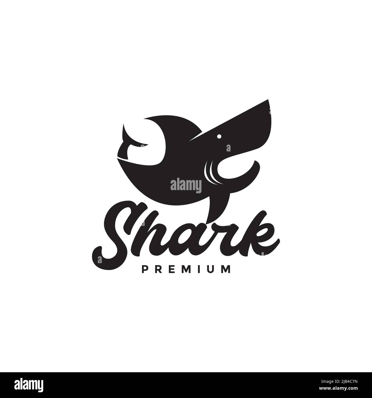 flat black shark modern minimal logo design vector graphic symbol icon ...