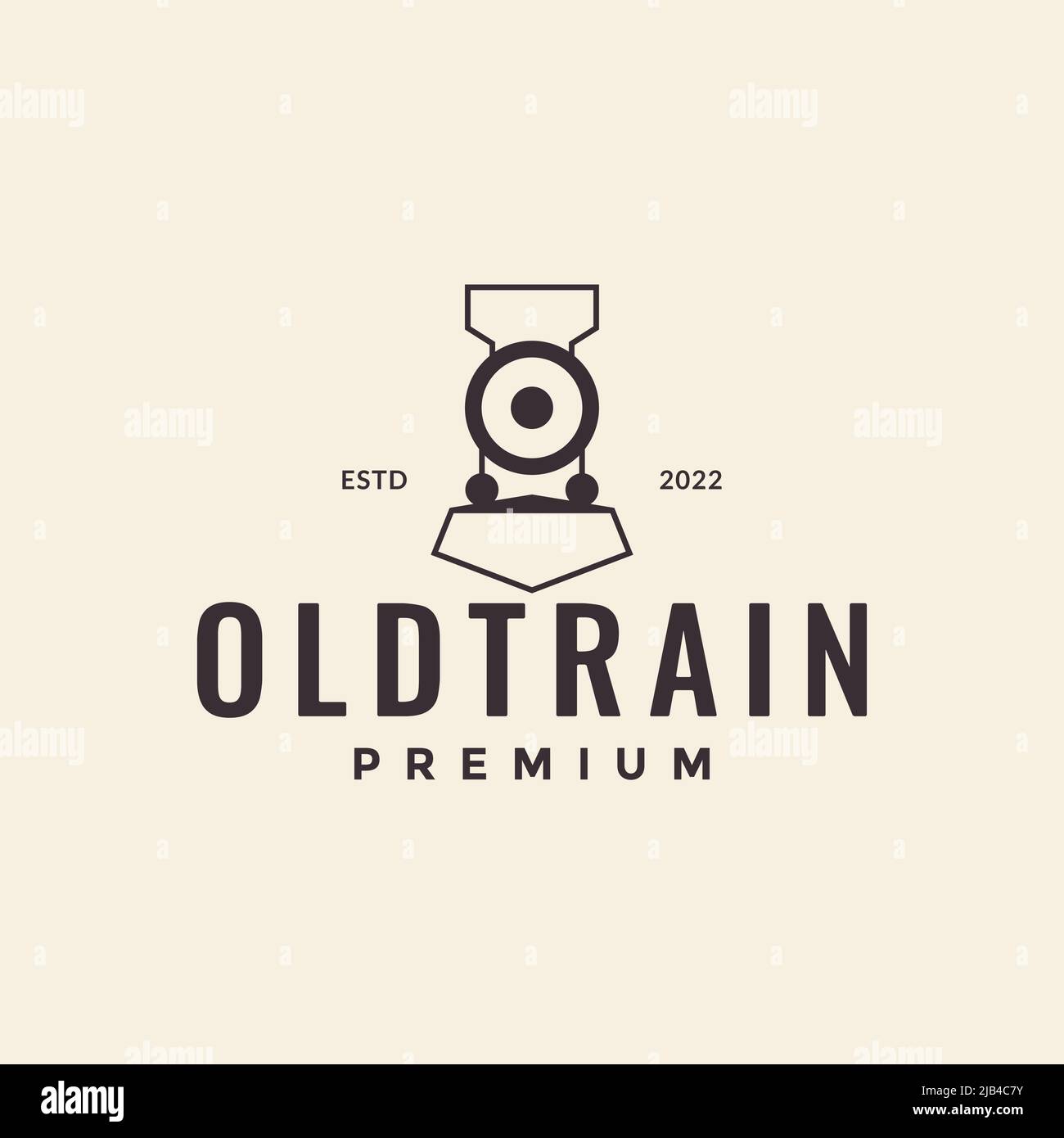 simple old train line hipster logo design vector graphic symbol icon ...