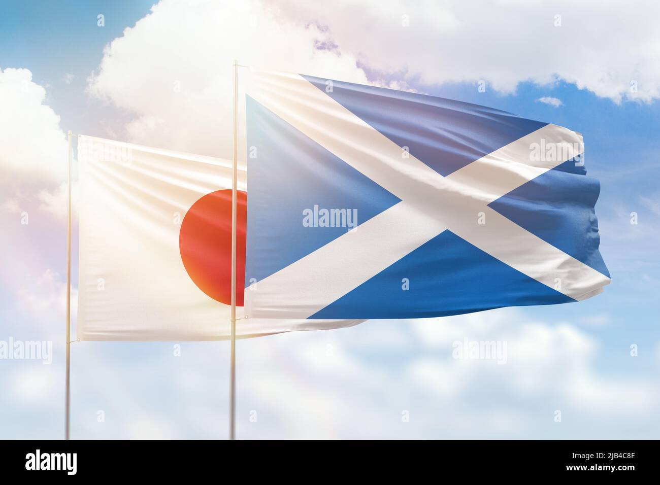 Scotland japan flag waving hi-res stock photography and images - Alamy