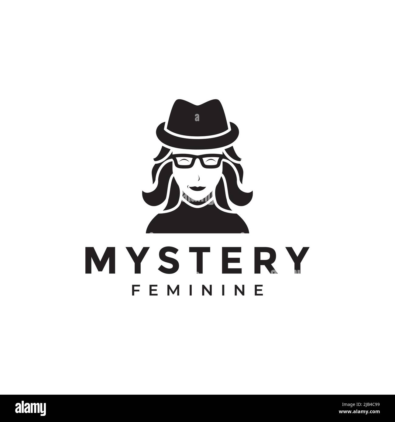 mystery women smart with hat logo design vector graphic symbol icon ...