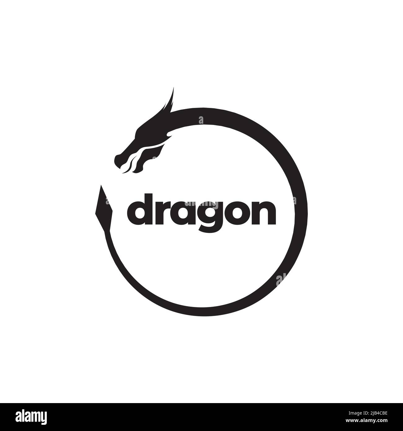 circle geometric dragon minimalist logo design vector graphic symbol ...