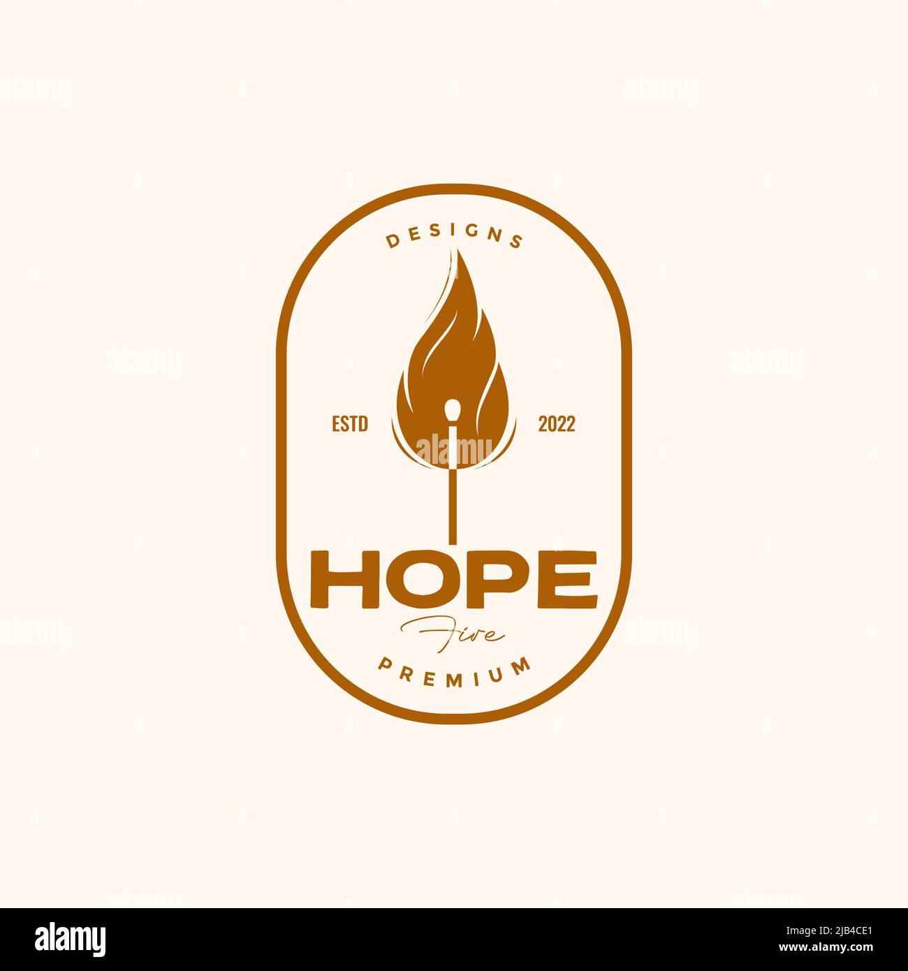 badge with match fire flame vintage logo design vector graphic symbol ...