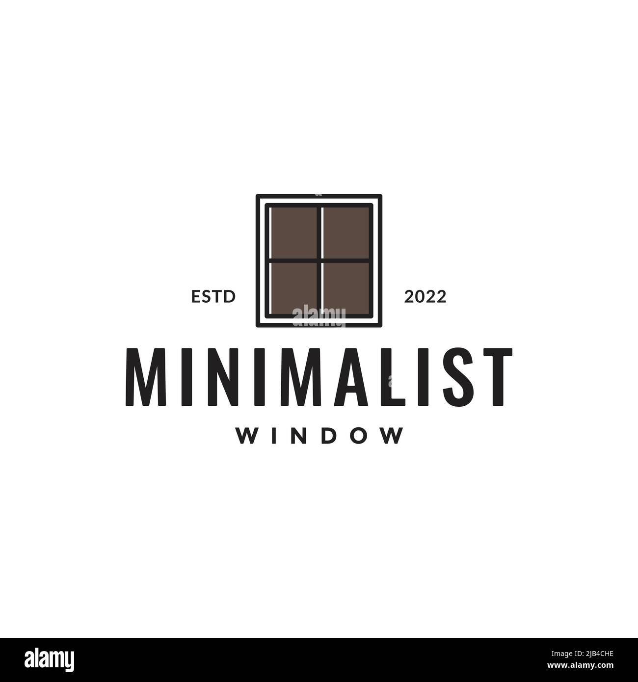 minimalist window square line logo design vector graphic symbol icon ...