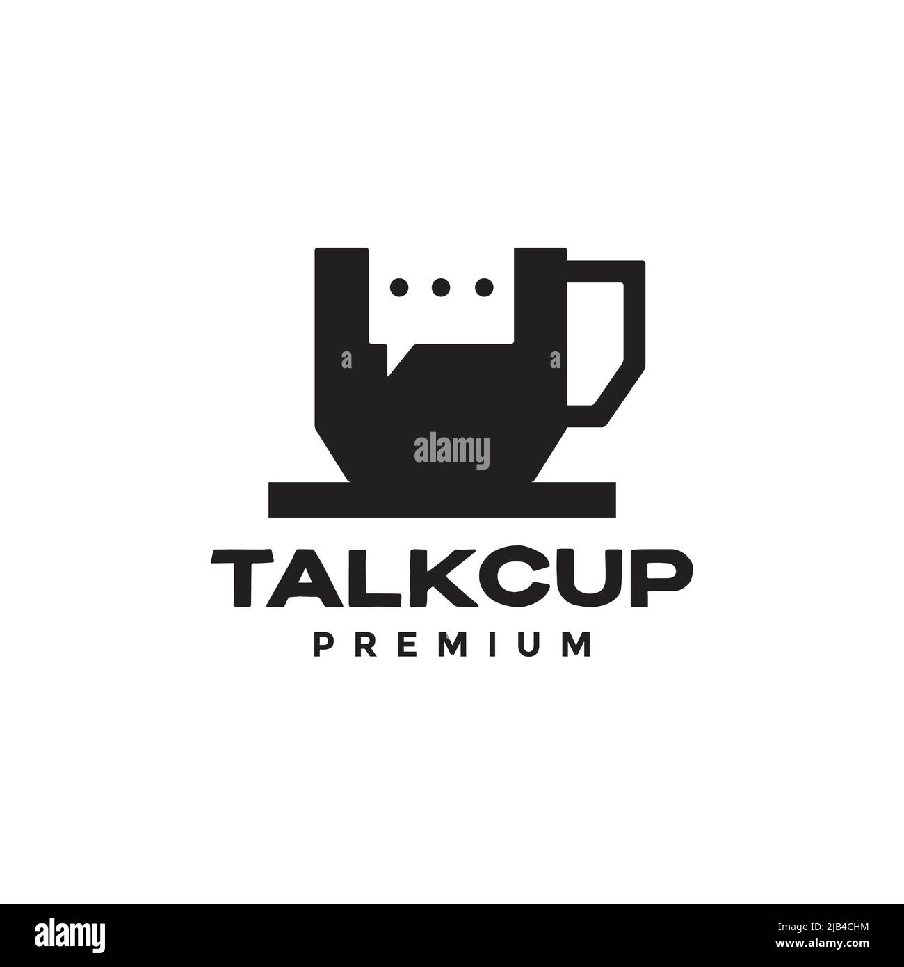 cup mug with bubble talk logo design vector graphic symbol icon ...