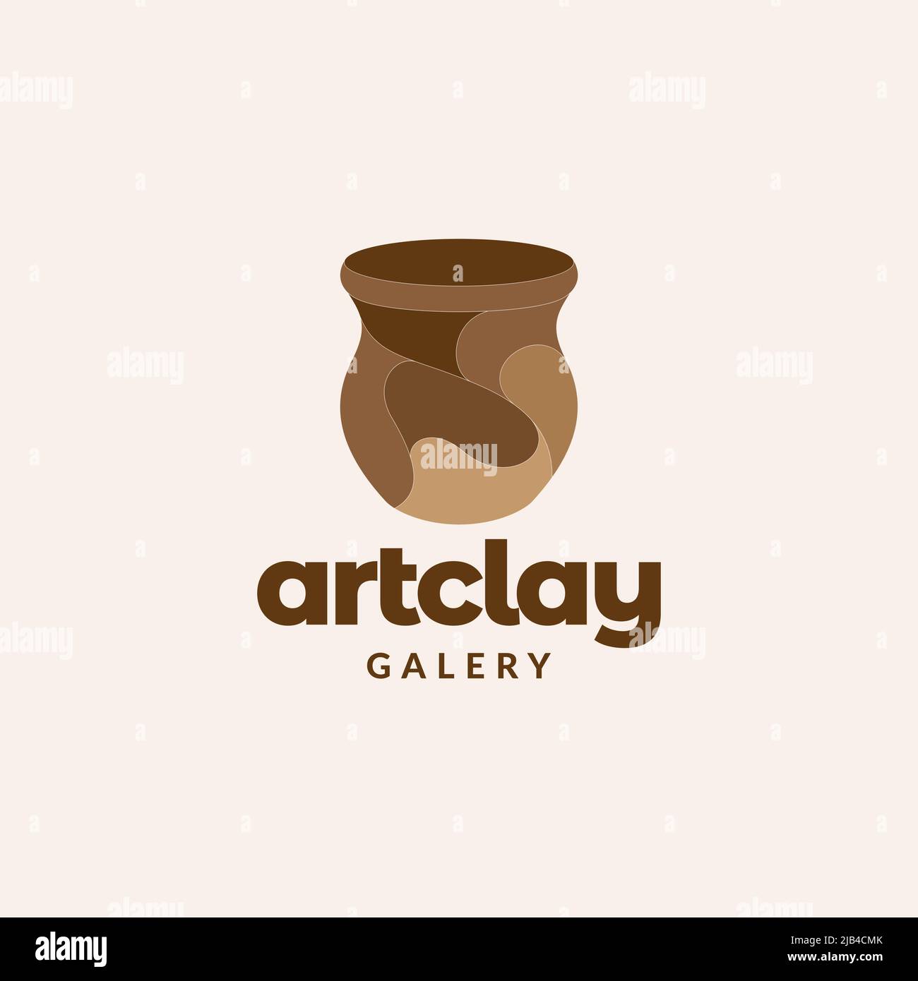 brown clay artistic logo design vector graphic symbol icon illustration ...