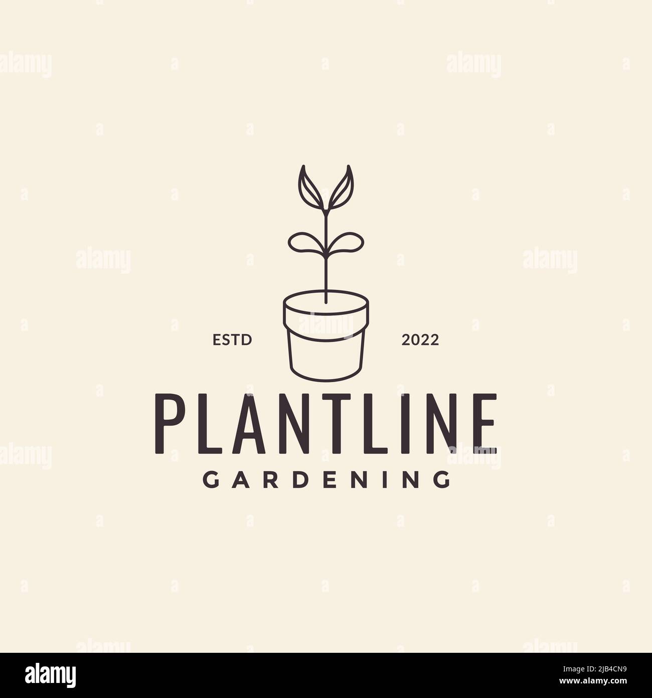 hipster simple pots with plant gardening logo design vector graphic ...