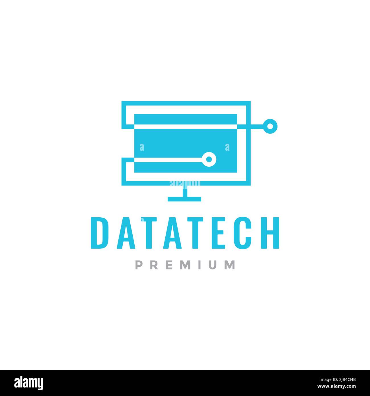 desktop monitor with line technology logo design vector graphic symbol ...