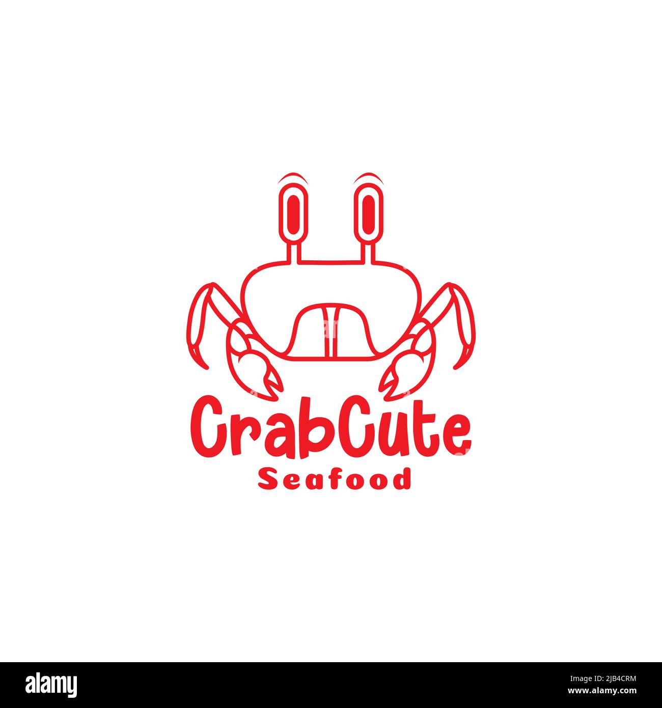 red line cute crabs seafood logo design vector graphic symbol icon ...