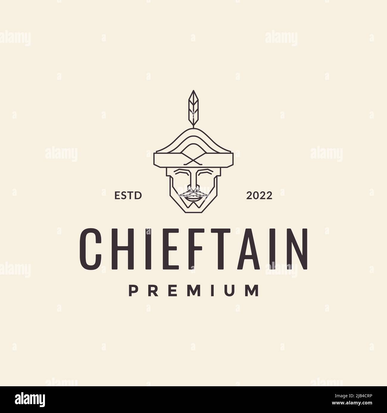 head hipster chieftain logo design vector graphic symbol icon ...