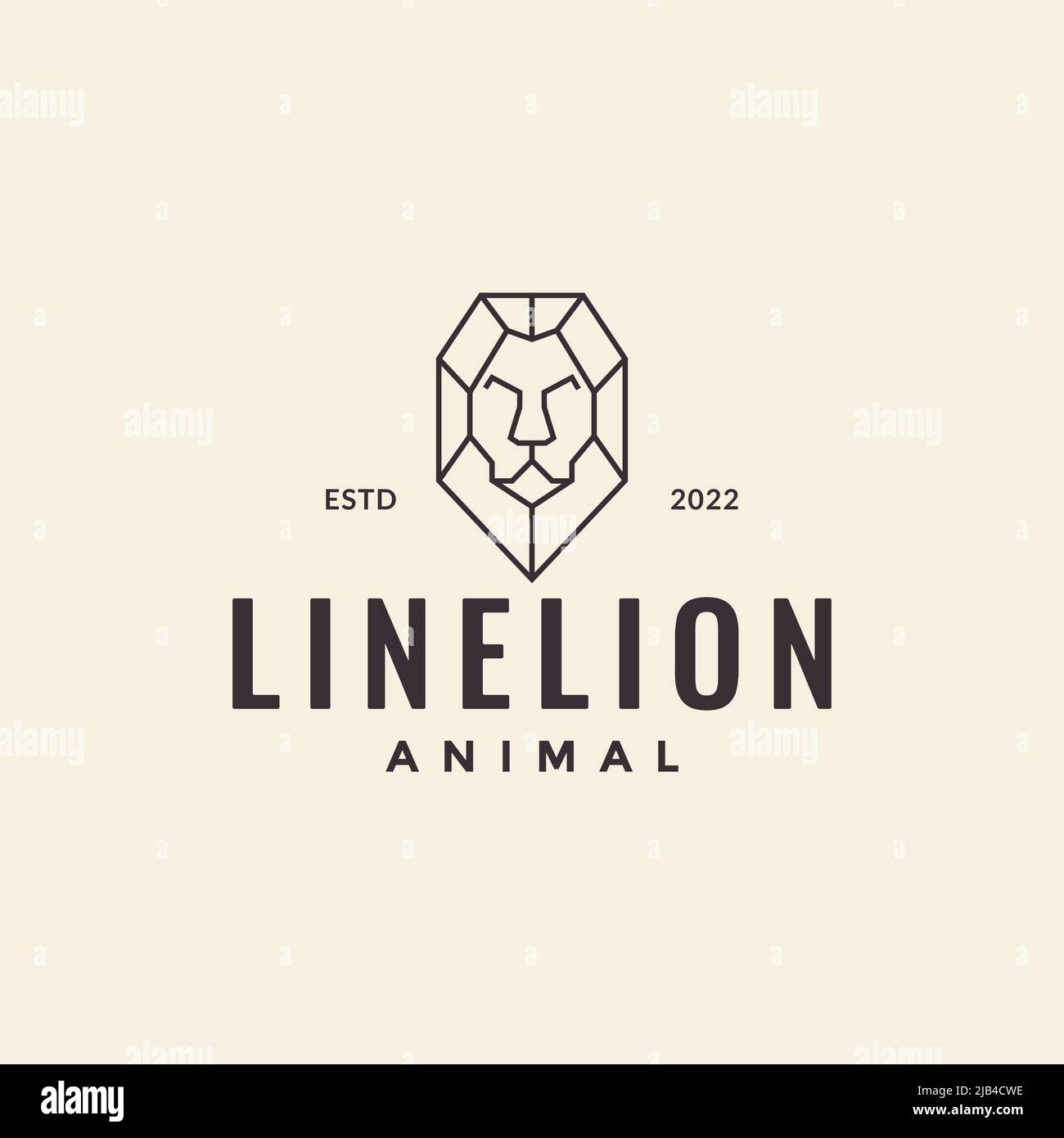 line head lion polygon hipster logo design vector graphic symbol icon ...