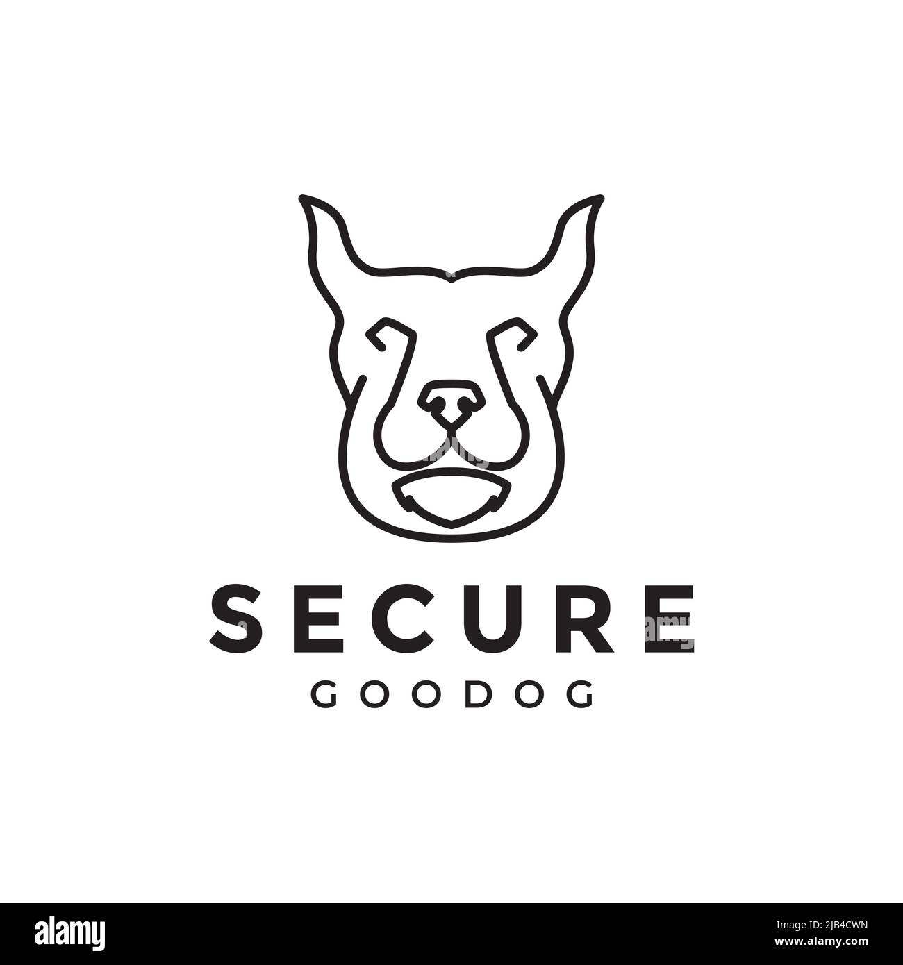 modern line head pets dog secure logo design vector graphic symbol icon ...