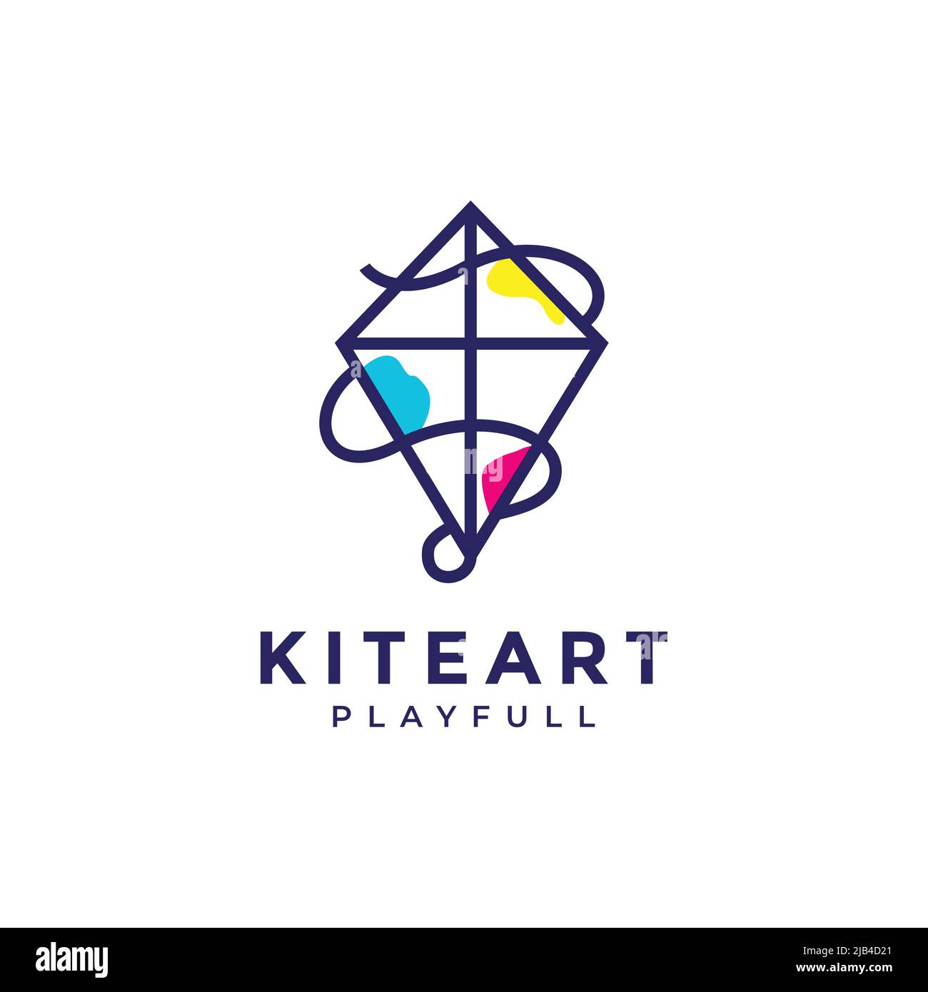 line colorful abstract playful kite logo design vector graphic symbol ...