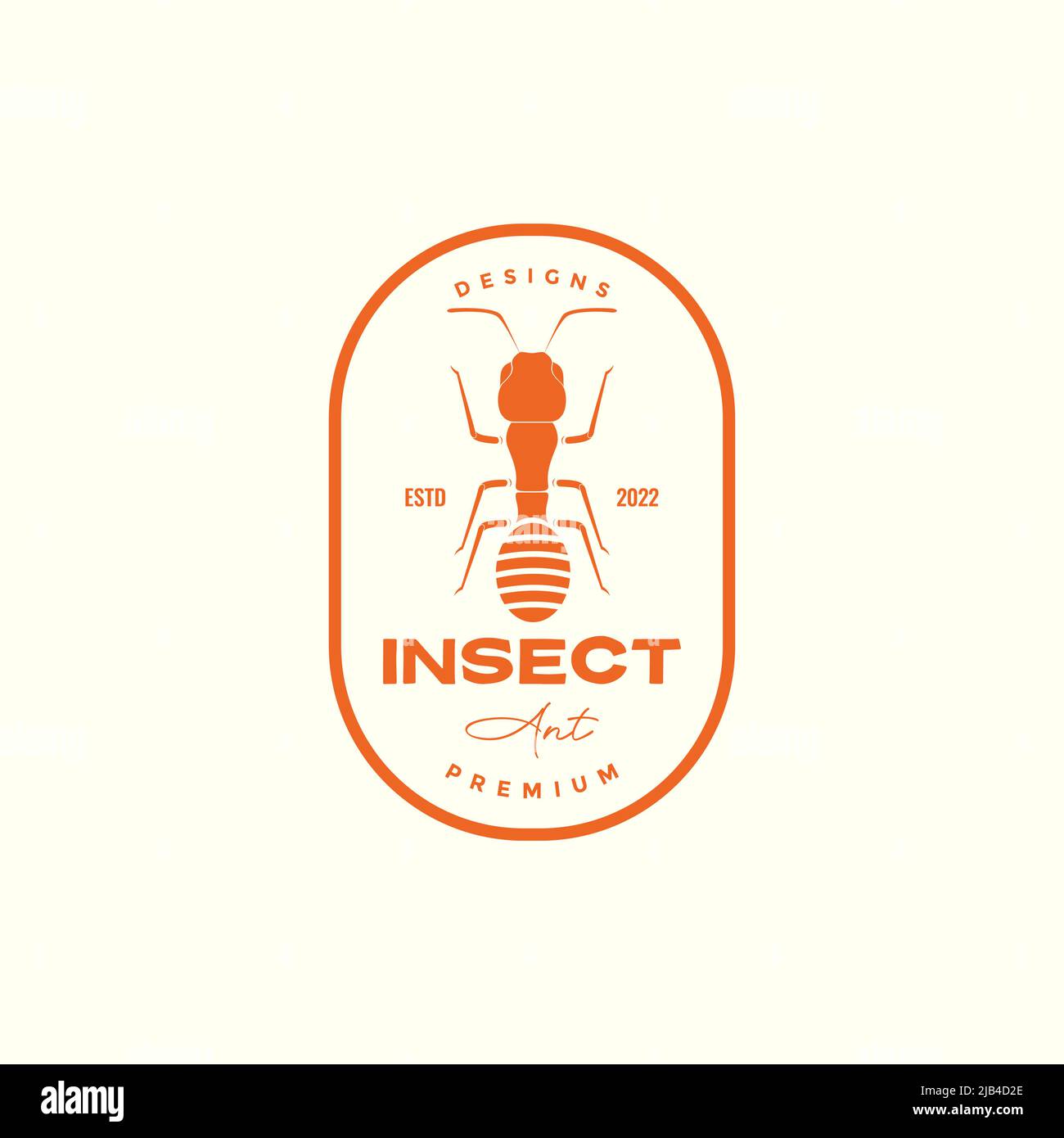 insect ant colored vintage badge logo design vector graphic symbol icon ...