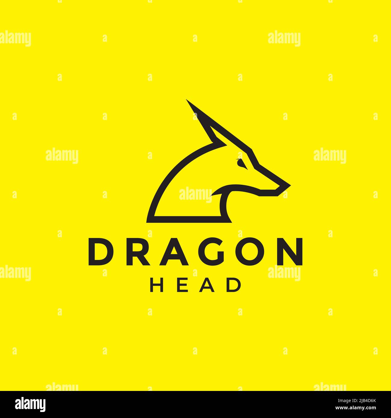 minimal head dragon modern logo design vector graphic symbol icon ...