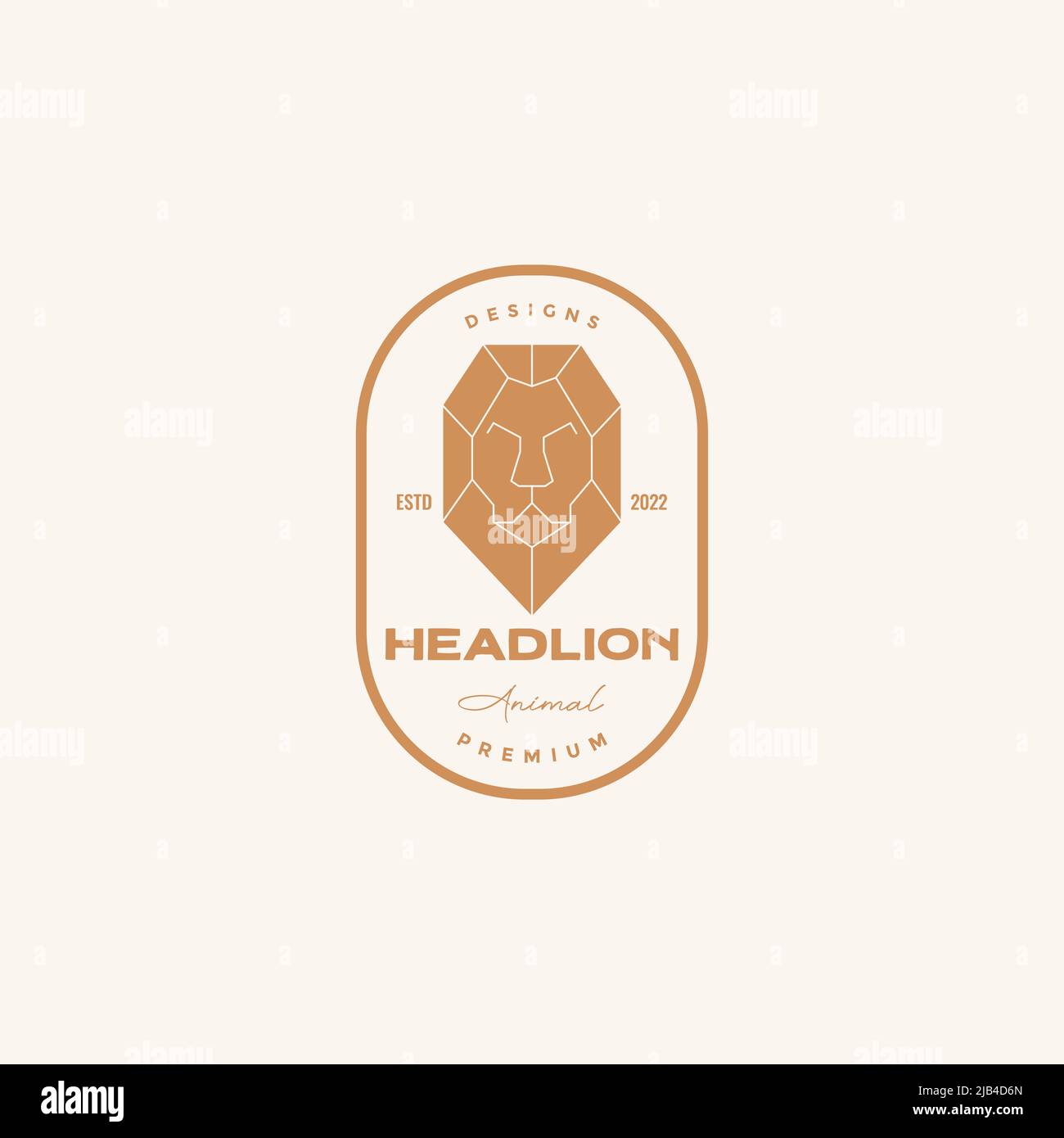 head lion polygon badge logo design vector graphic symbol icon ...