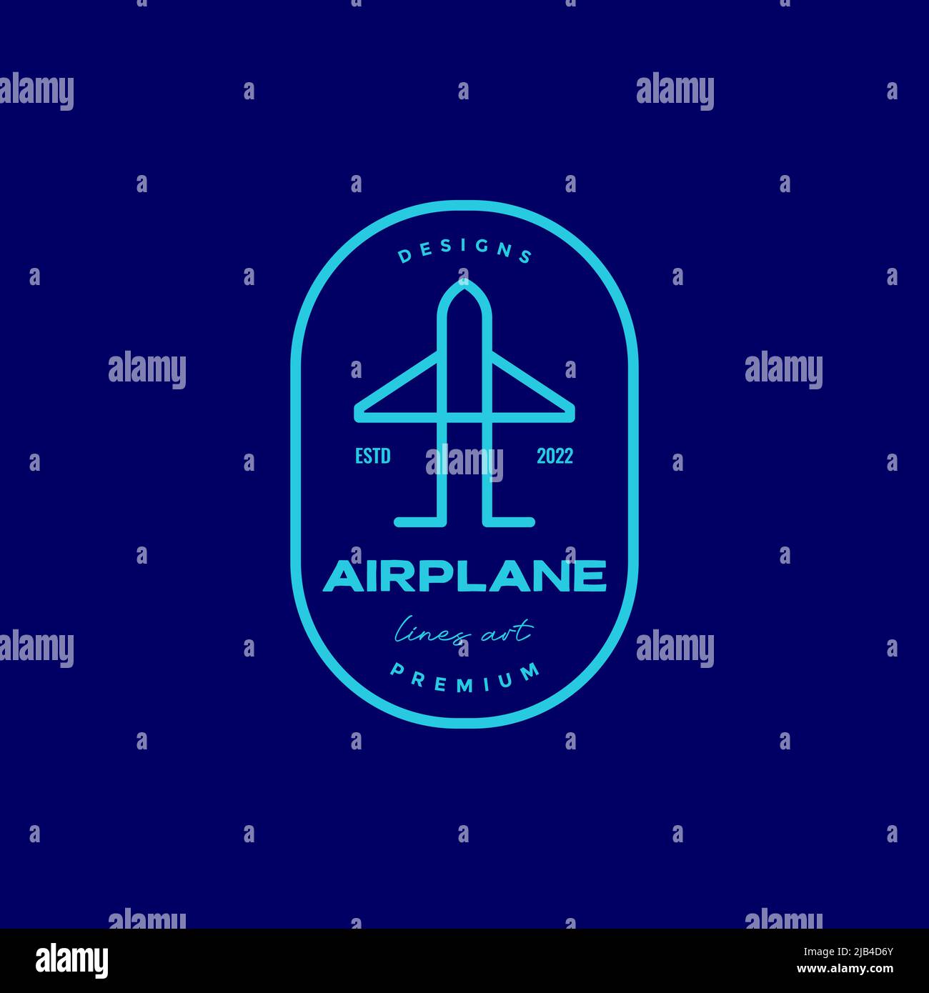 line airplane with minimal badge colored logo design vector graphic ...