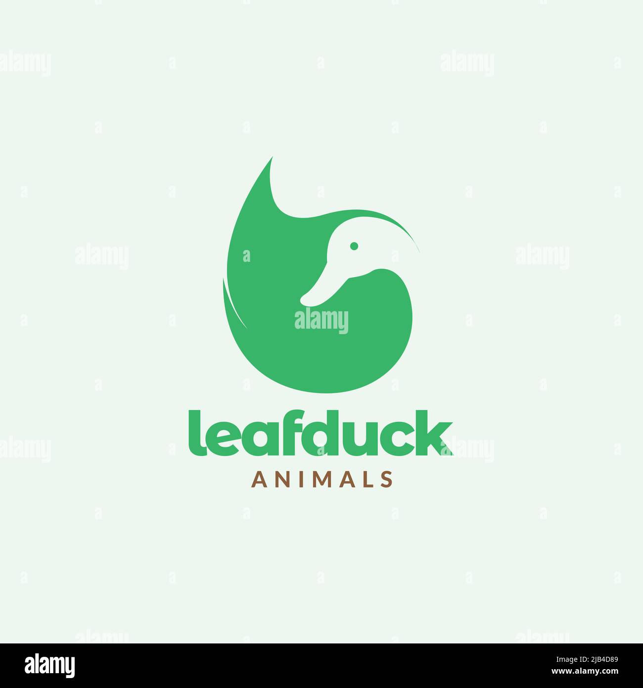 negative space leaf with duck logo design vector graphic symbol icon ...