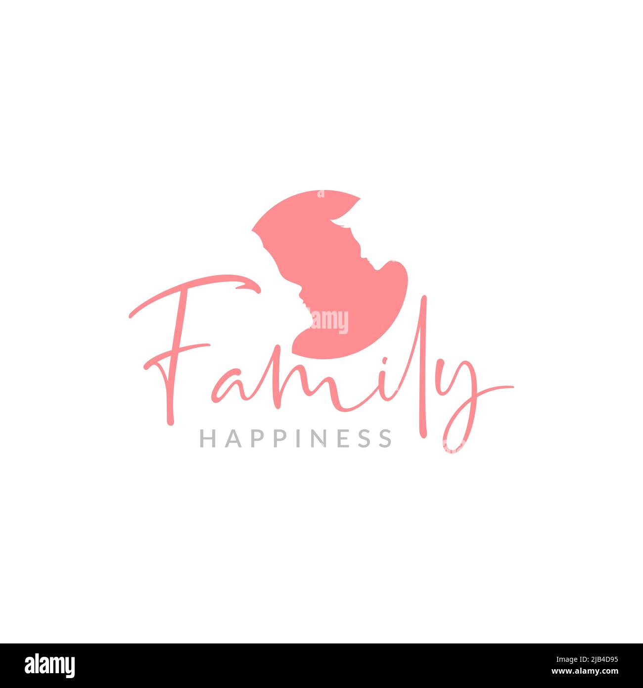 negative space face mother and kids logo design vector graphic symbol ...