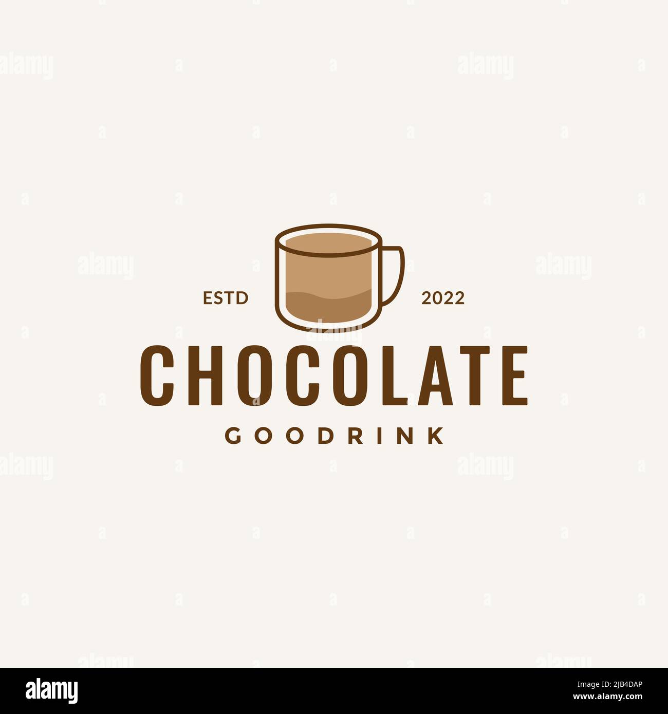 simple line abstract with chocolate hot drink logo design vector ...