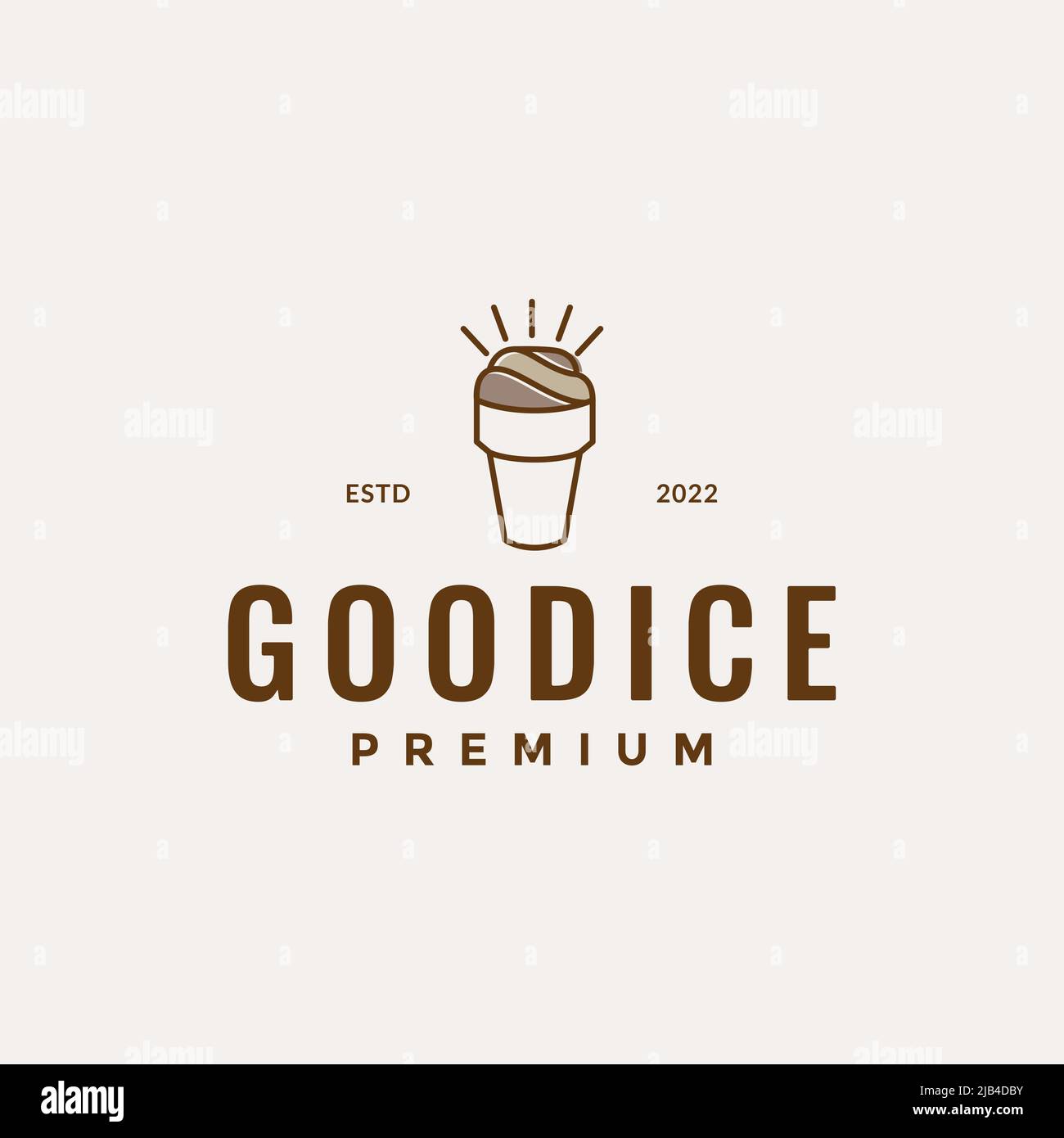simple colorful ice cone logo design vector graphic symbol icon ...