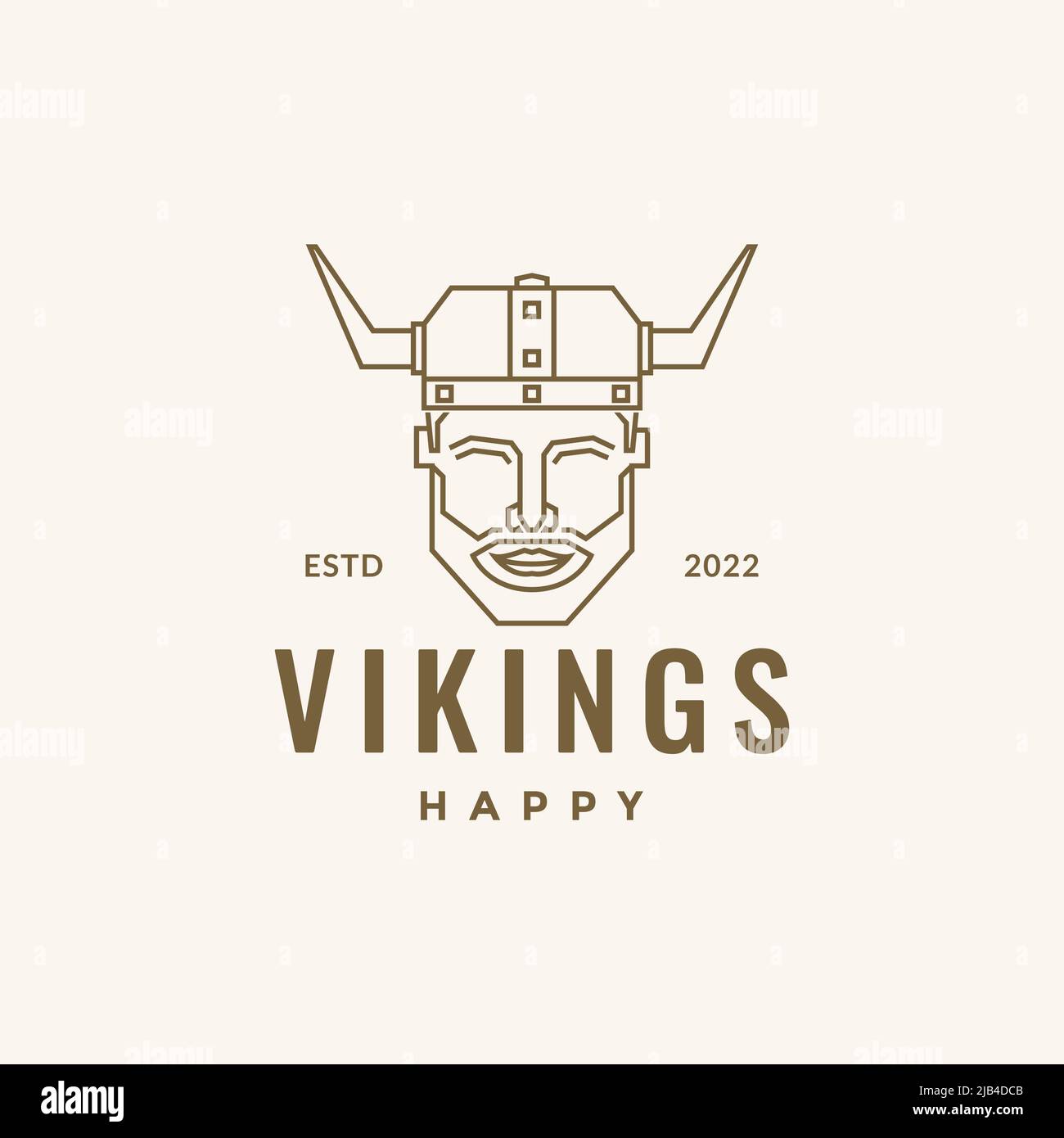 head man smile beard viking logo design vector graphic symbol icon ...