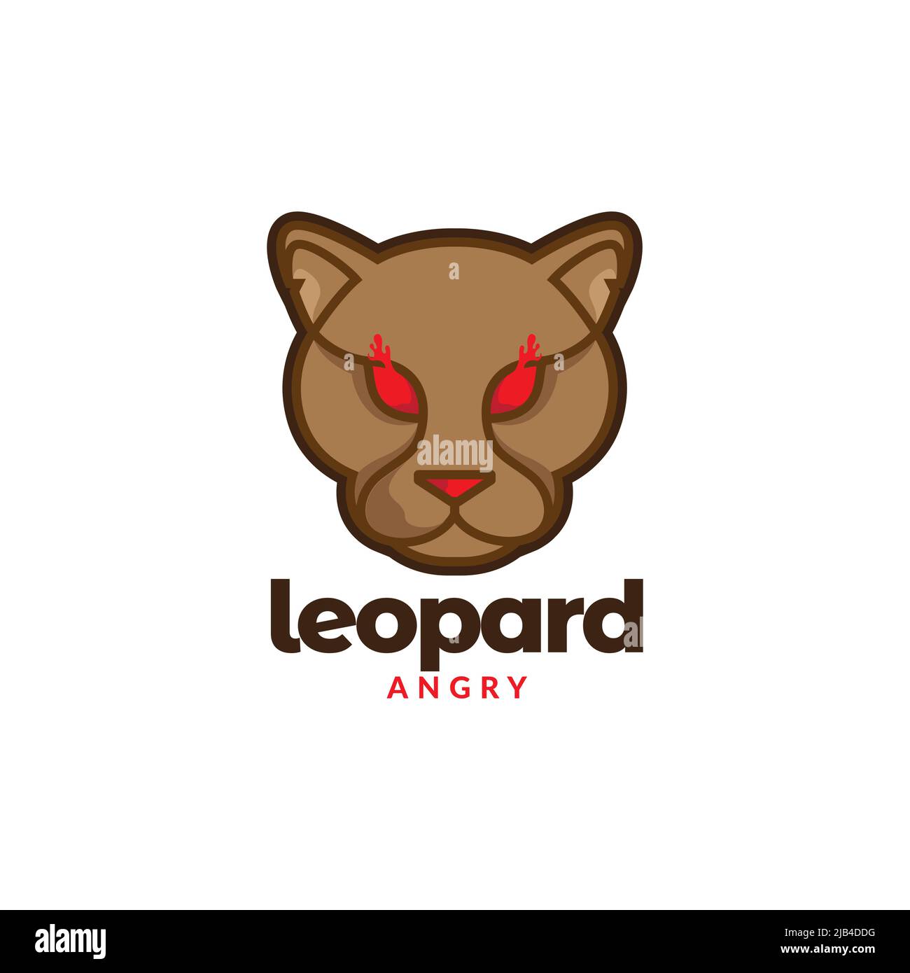 head colored leopard angry logo design vector graphic symbol icon ...