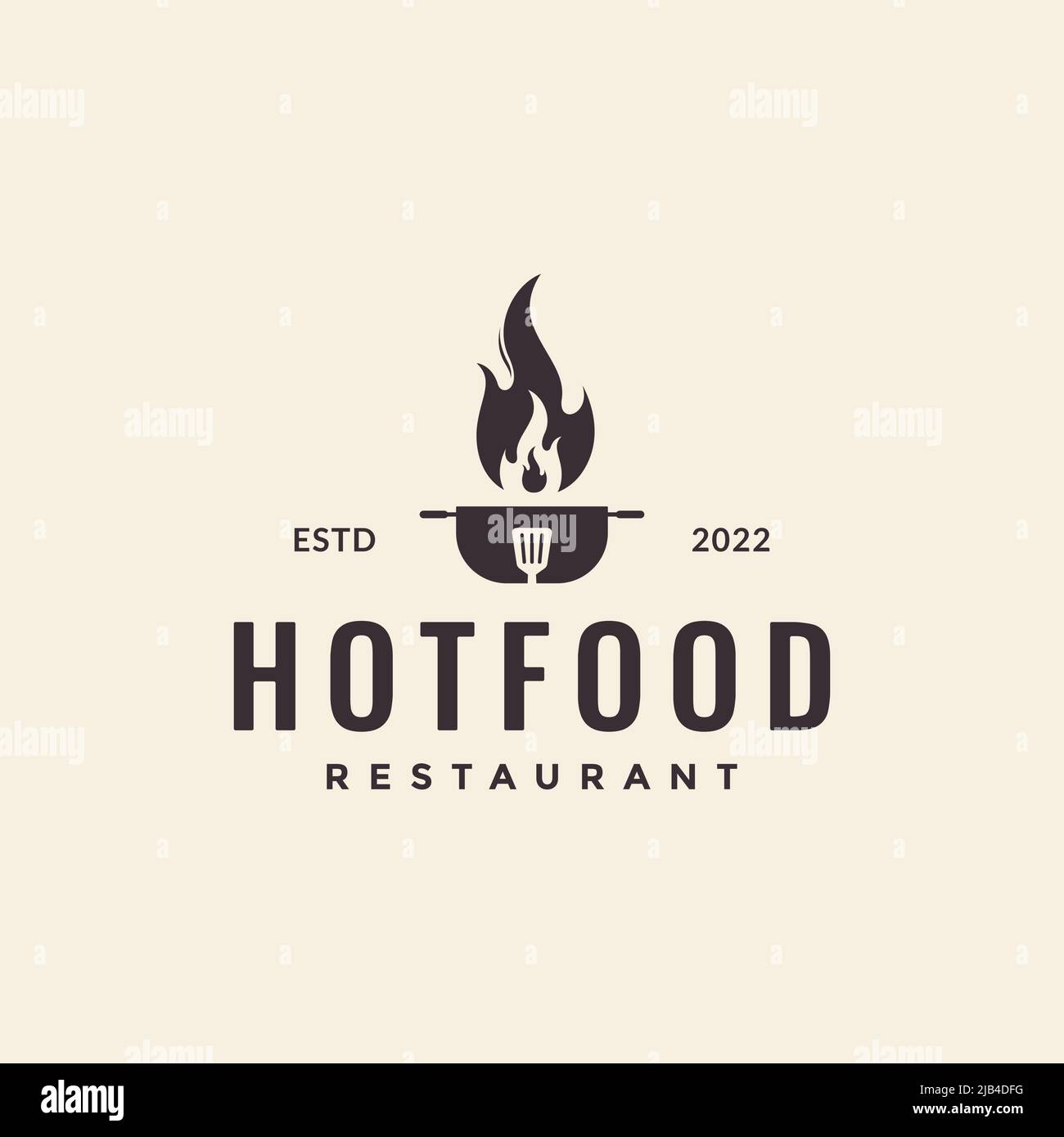 Pan fire restaurant logo hi-res stock photography and images - Alamy