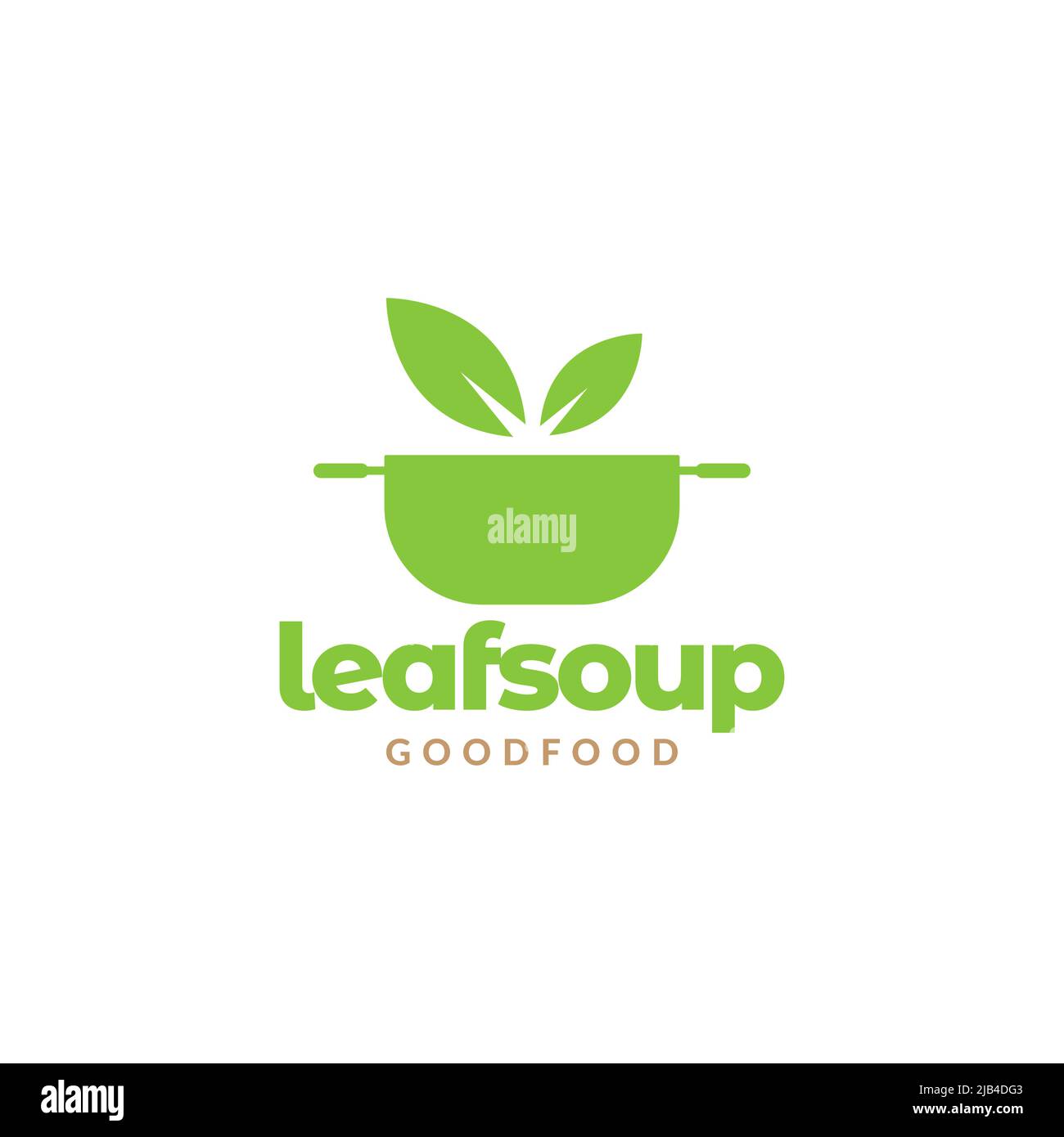 pan cooking green with leaf vegetable logo design vector graphic symbol ...
