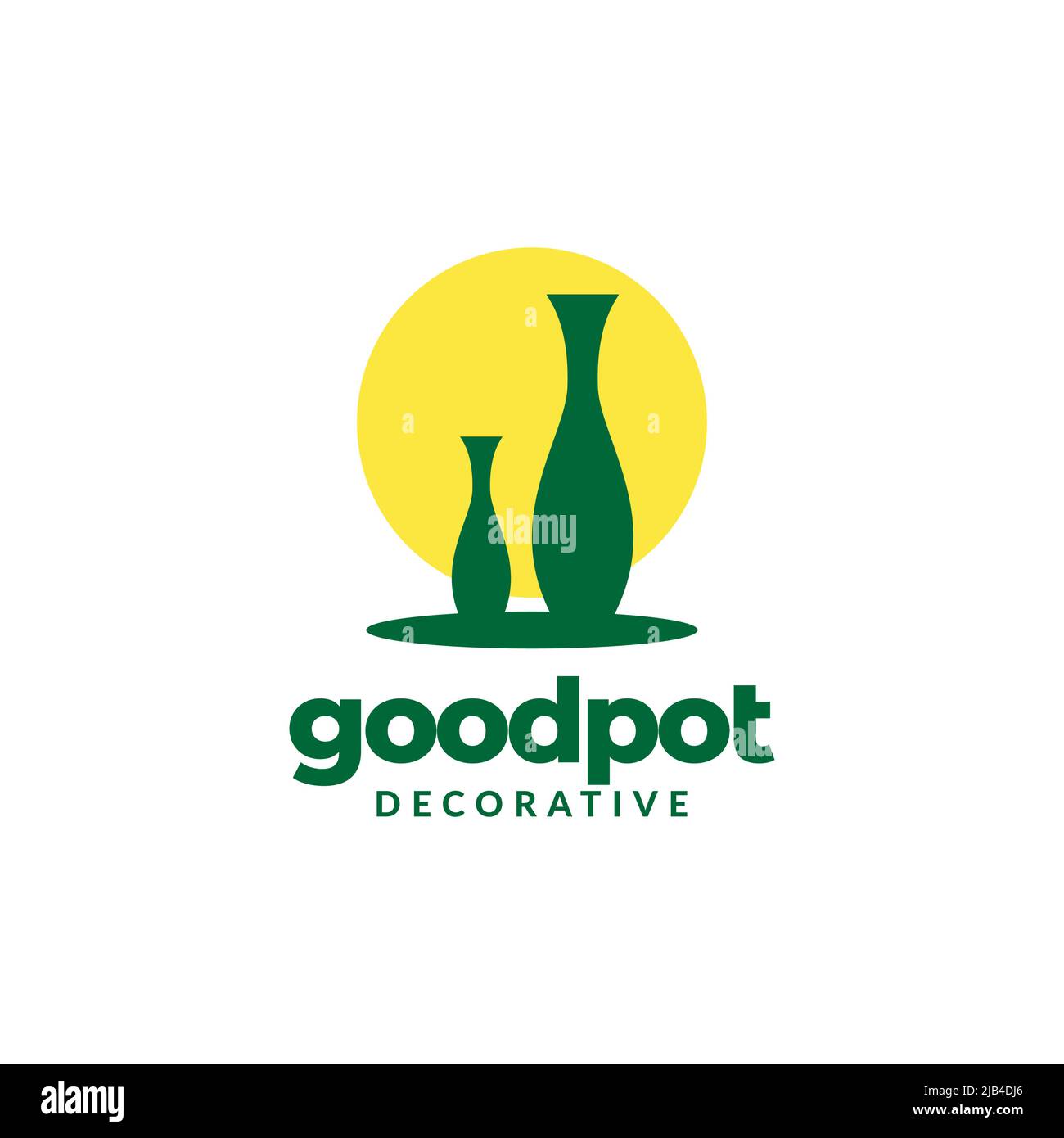 Interior Decorative Tall Pot Corner Logo Design Vector Graphic Symbol