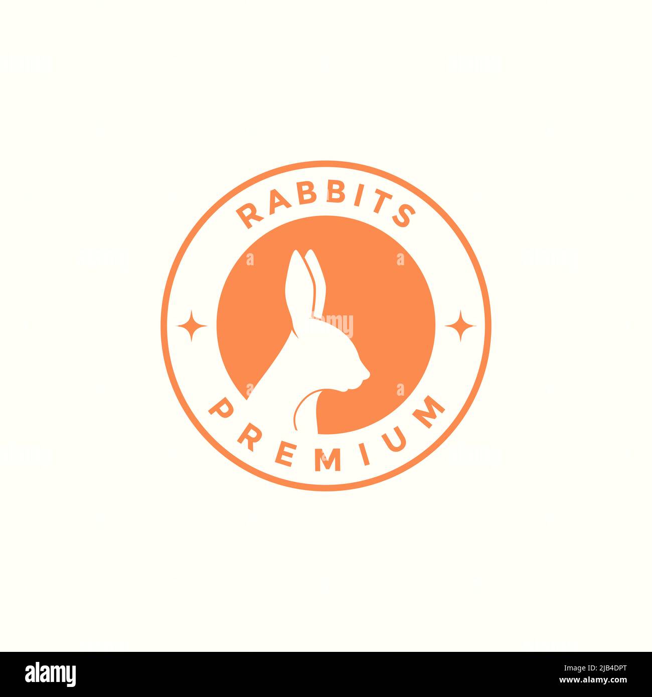 negative space rabbit badge logo design vector graphic symbol icon ...