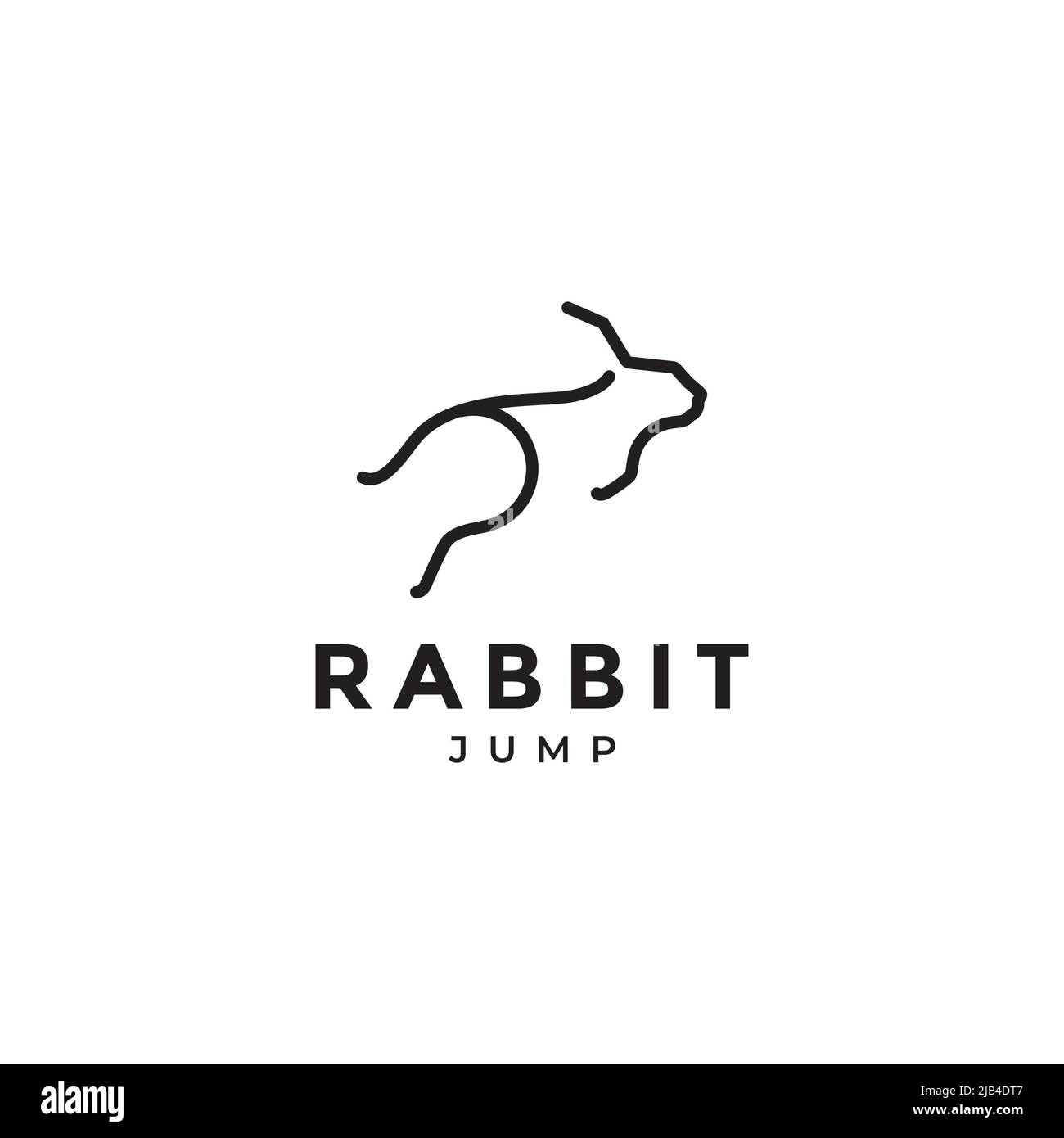 line simple rabbit jump minimal logo design vector graphic symbol icon ...