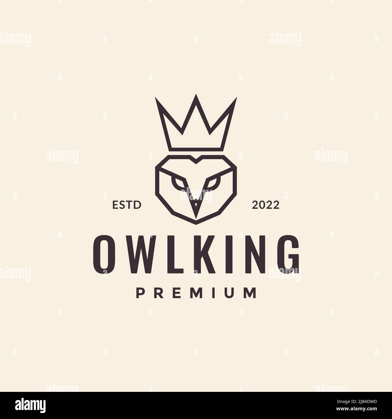 line polygon owl with crown logo design vector graphic symbol icon ...