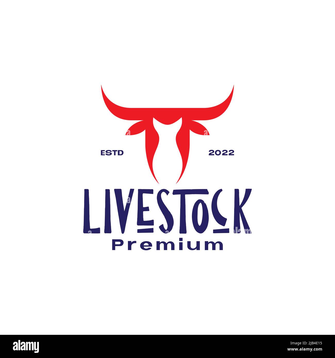 red head cow livestock vintage logo design vector graphic symbol icon ...