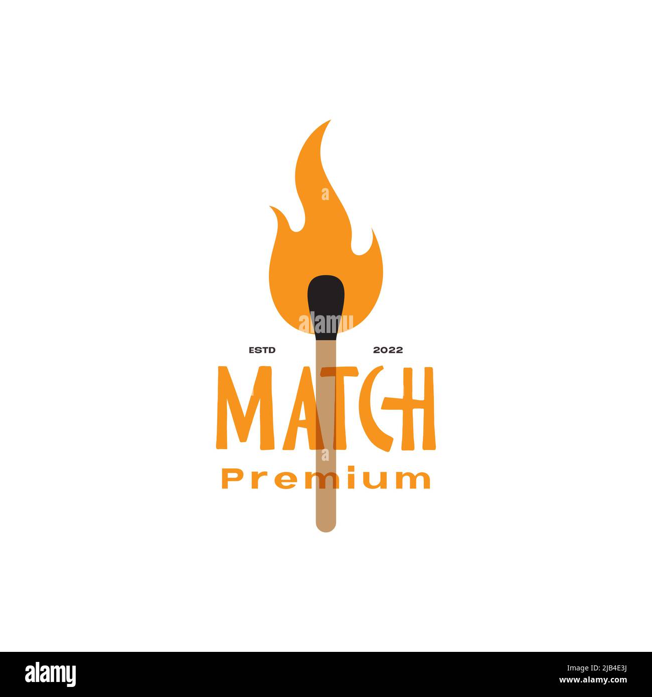 abstract vintage simple flame match logo design vector graphic symbol ...