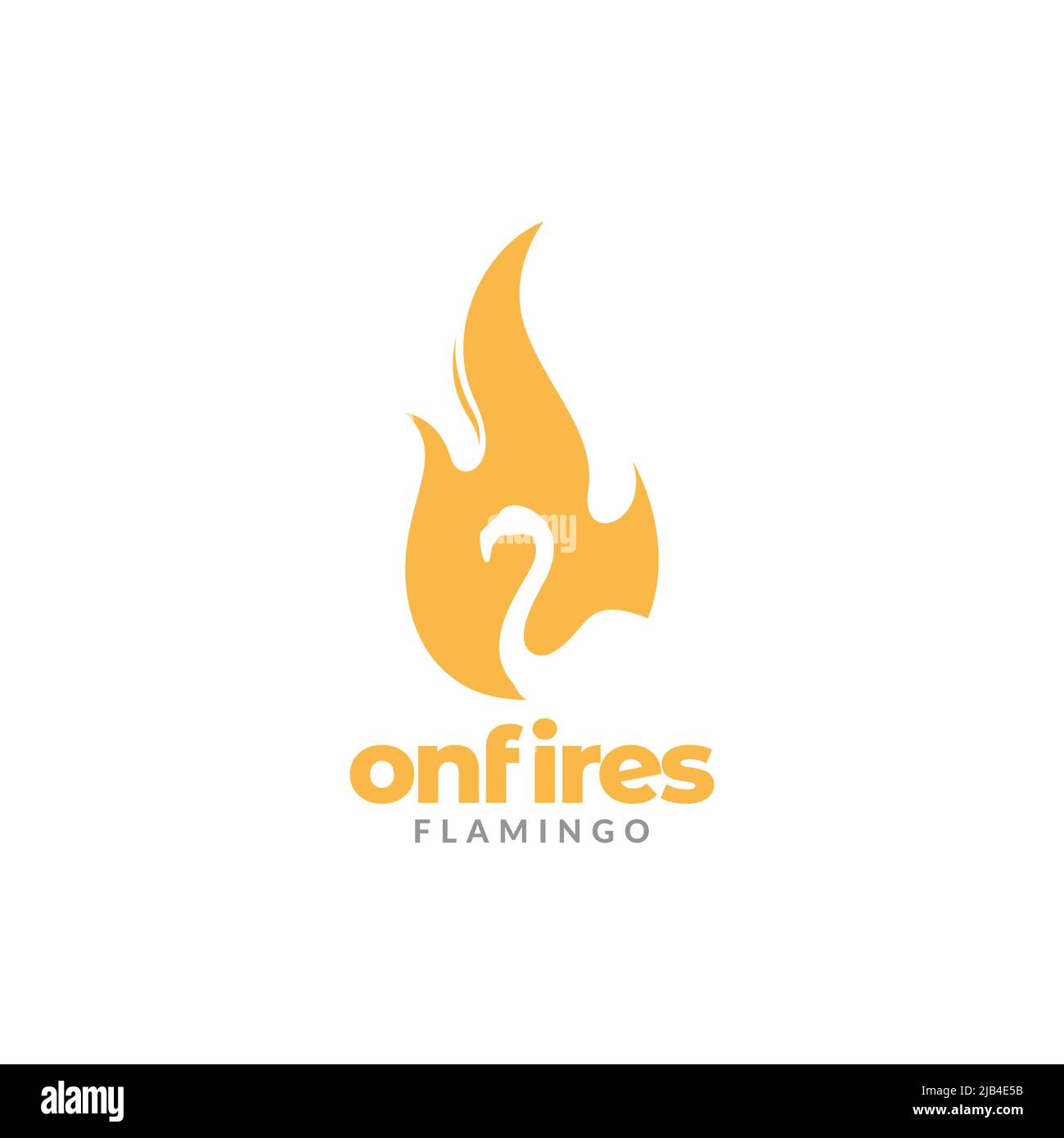 fire flame with flamingo logo design vector graphic symbol icon ...