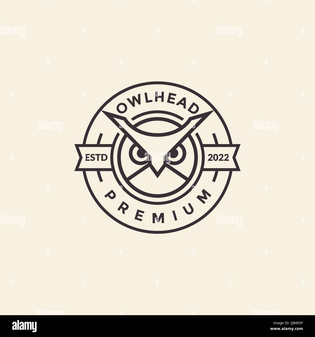 geometric head owl simple badge logo design vector graphic symbol icon ...