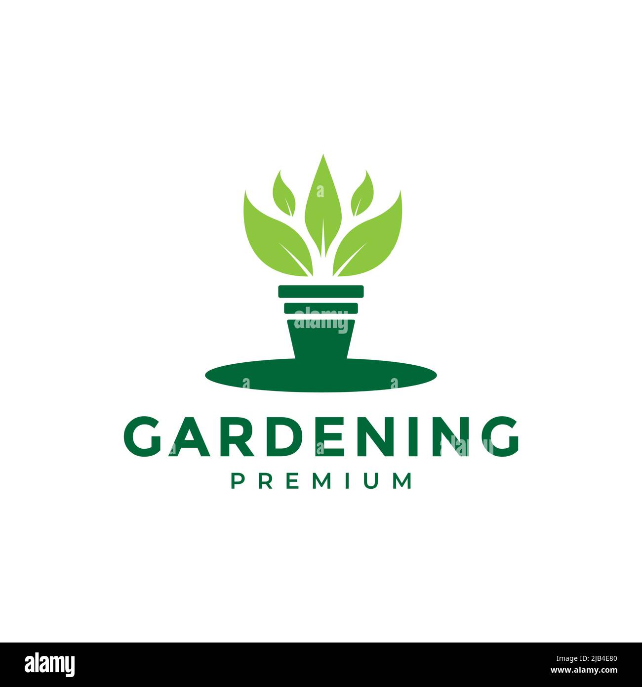 simple green plant with pot gardening logo design vector graphic symbol ...