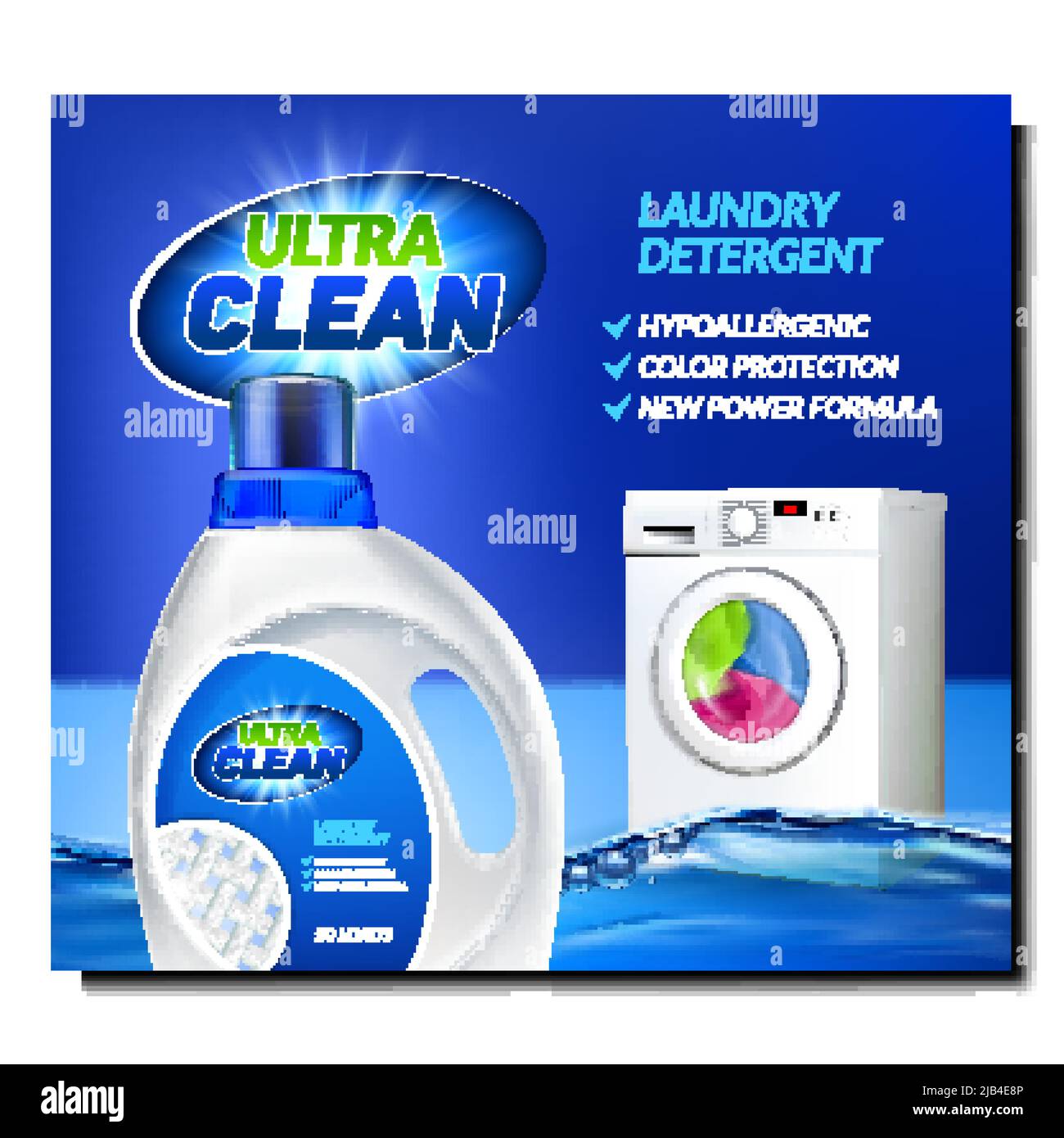 Laundry Detergent Creative Promo Poster Vector Stock Vector Image & Art ...