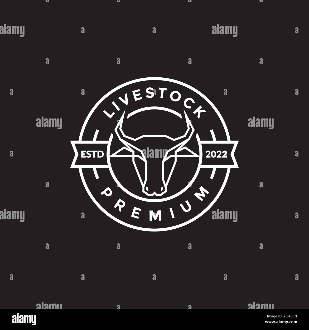 line head cow polygon badge logo design vector graphic symbol icon ...