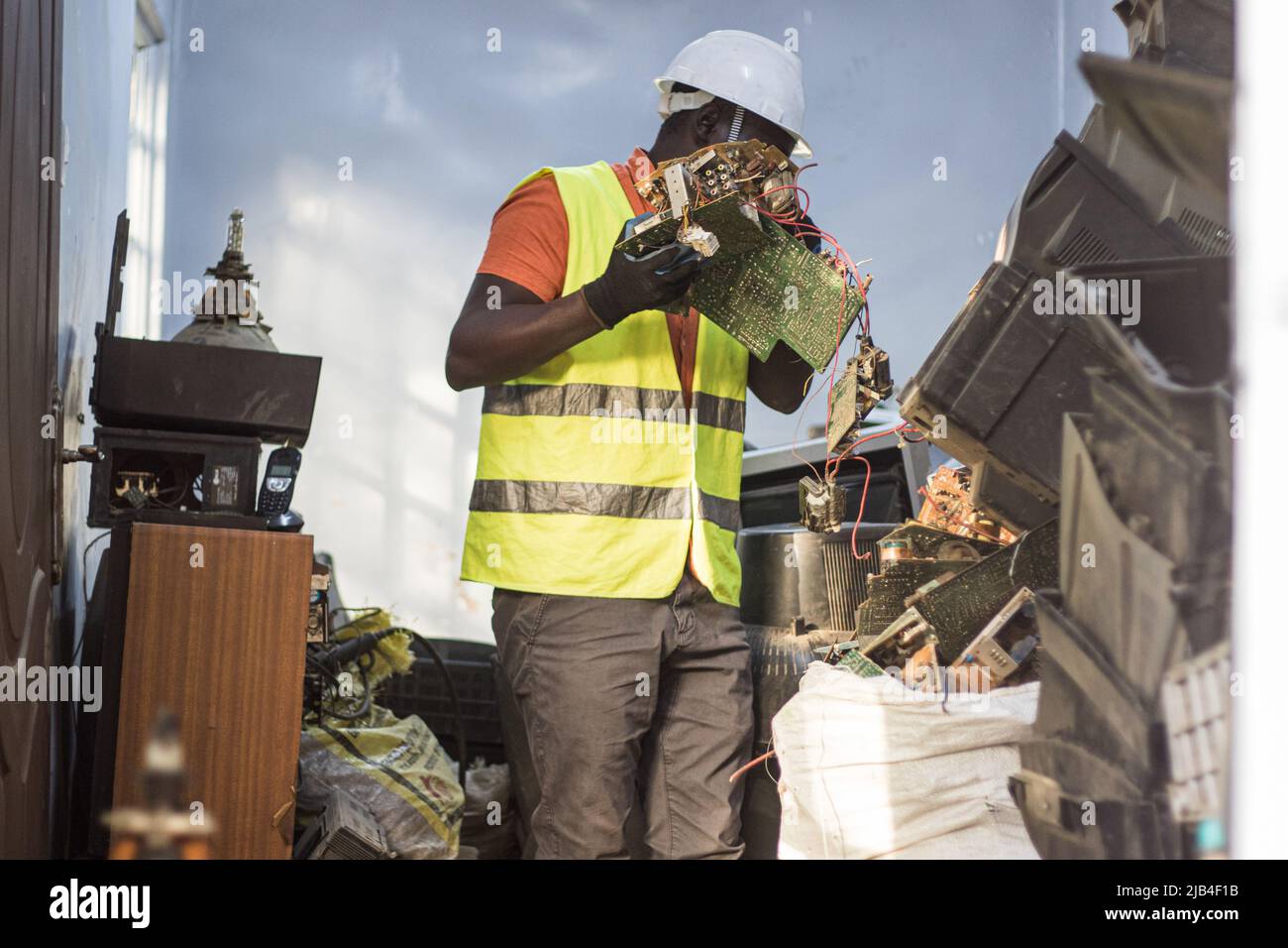Mark Oluoch an electronic waste worker with Waste Electrical and ...