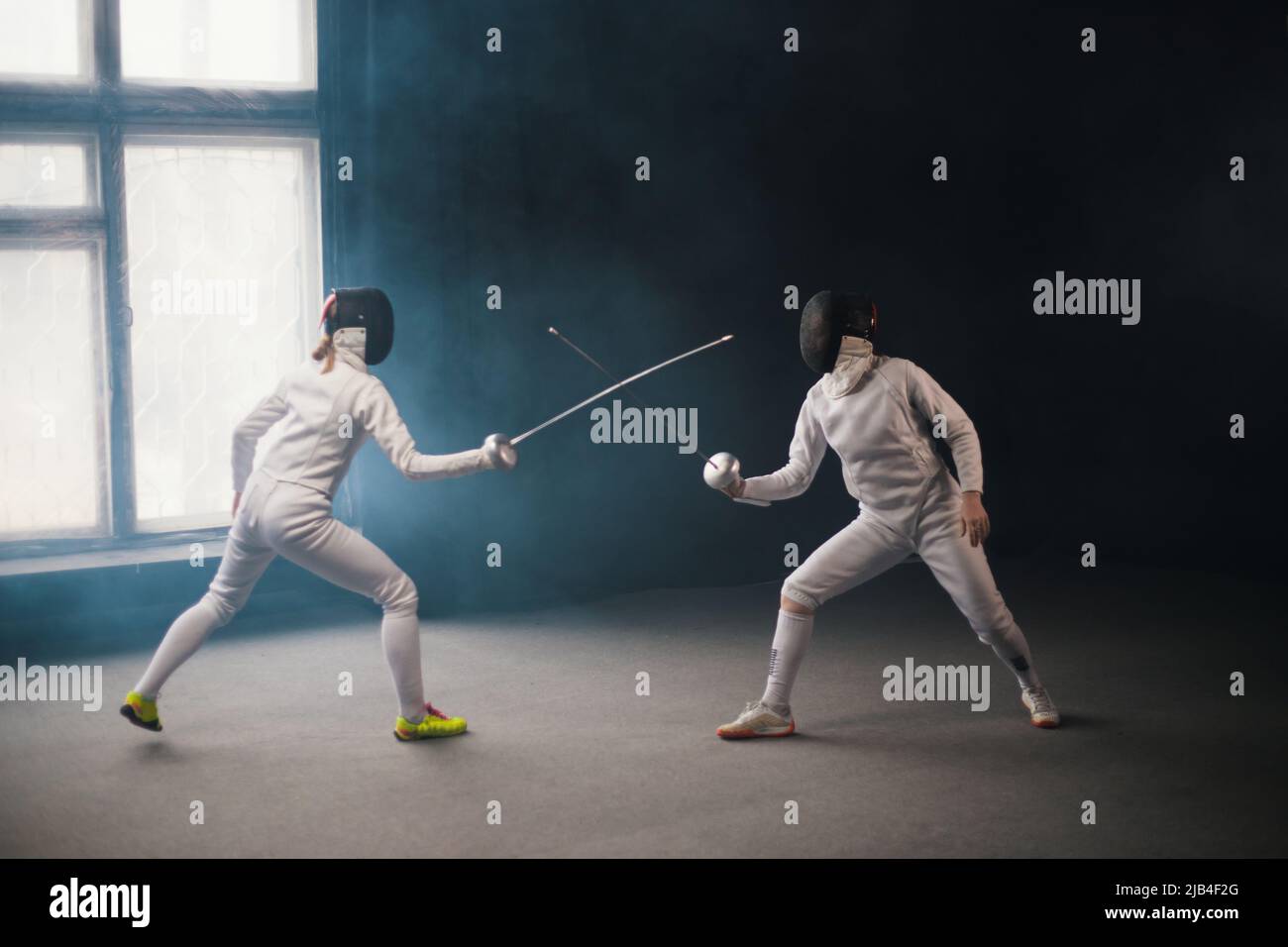 Two sword fencing hi-res stock photography and images - Alamy