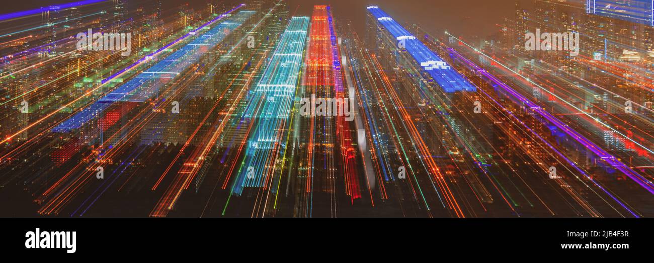 Skyline city miami lighting lights sea ocean sunset night cityscape ...