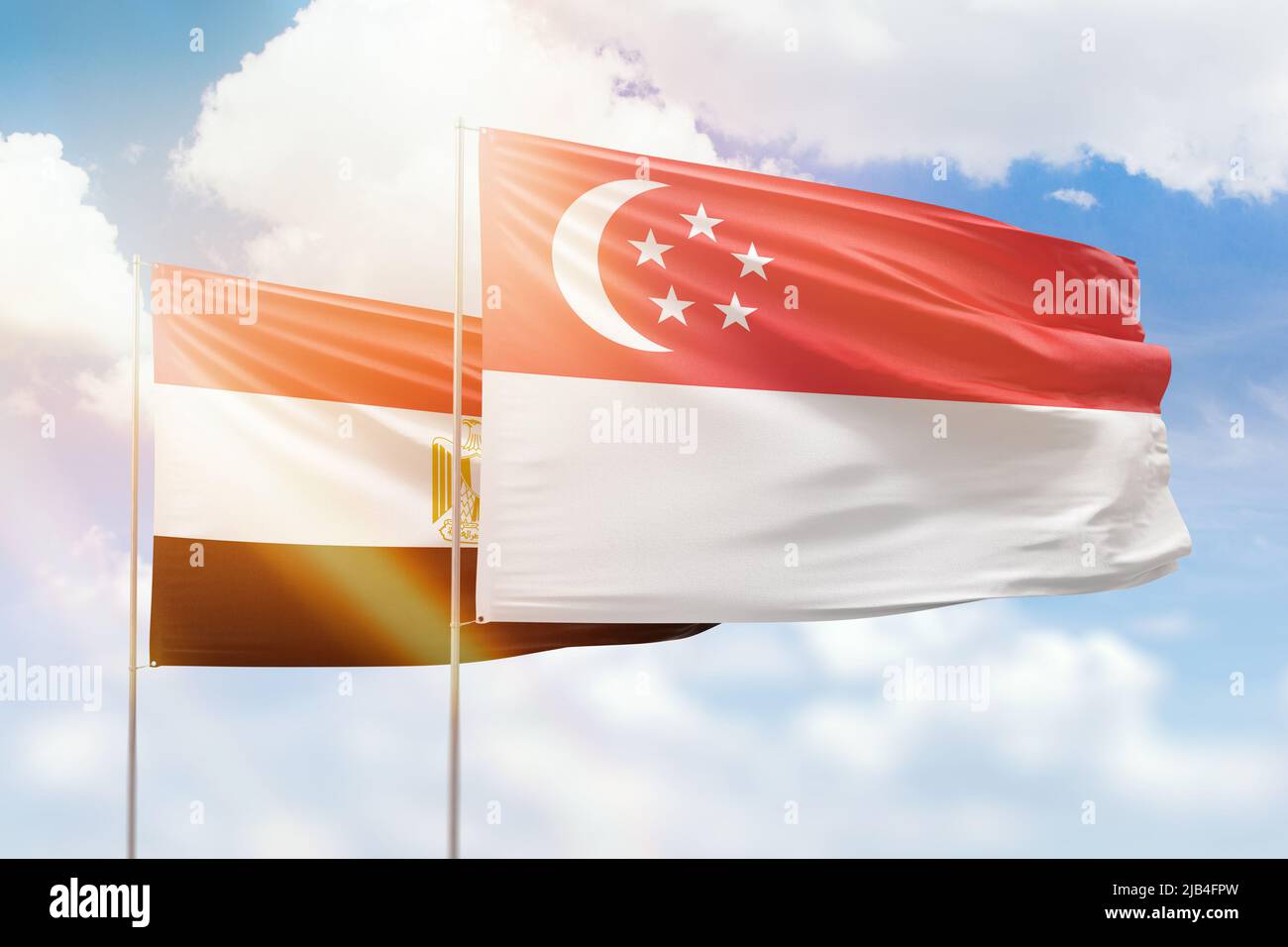 Singapore egypt flag hi-res stock photography and images - Alamy