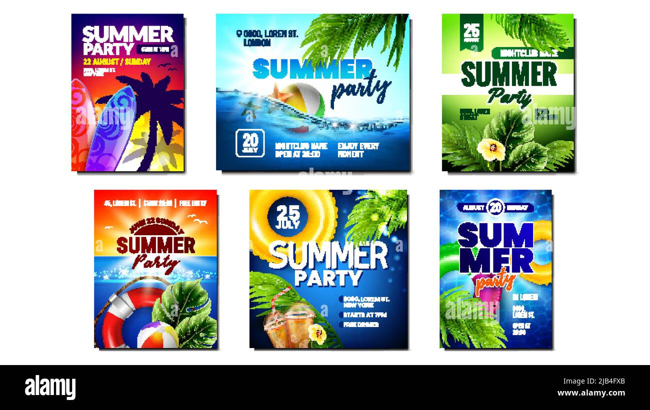Summer cocktail party flyer layout Cut Out Stock Images & Pictures - Alamy