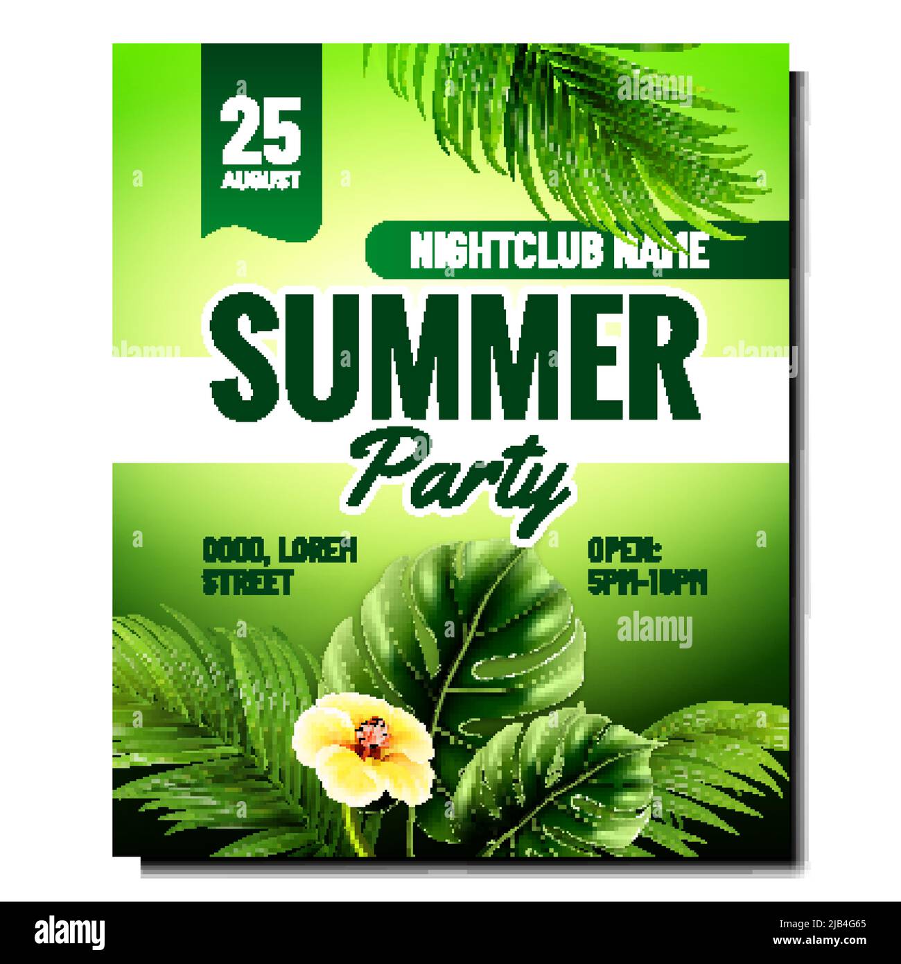Nightclub Summer Party Promotion Poster Vector Stock Vector Image & Art ...
