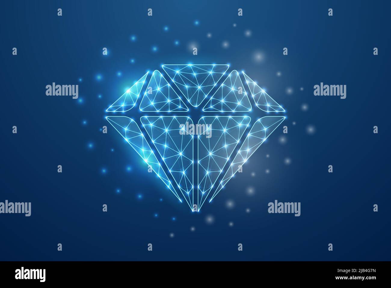Diamond 3d symbol in blue low poly style. Brilliant, gem, luxury design ...