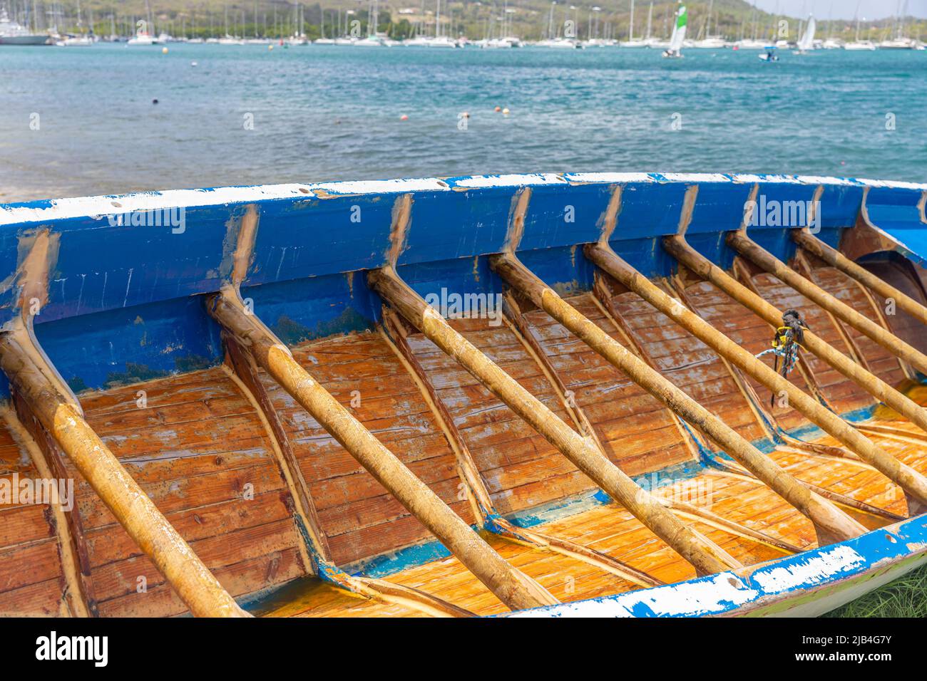 Yole boat in Le Marin, Martinique, France Stock Photo - Alamy