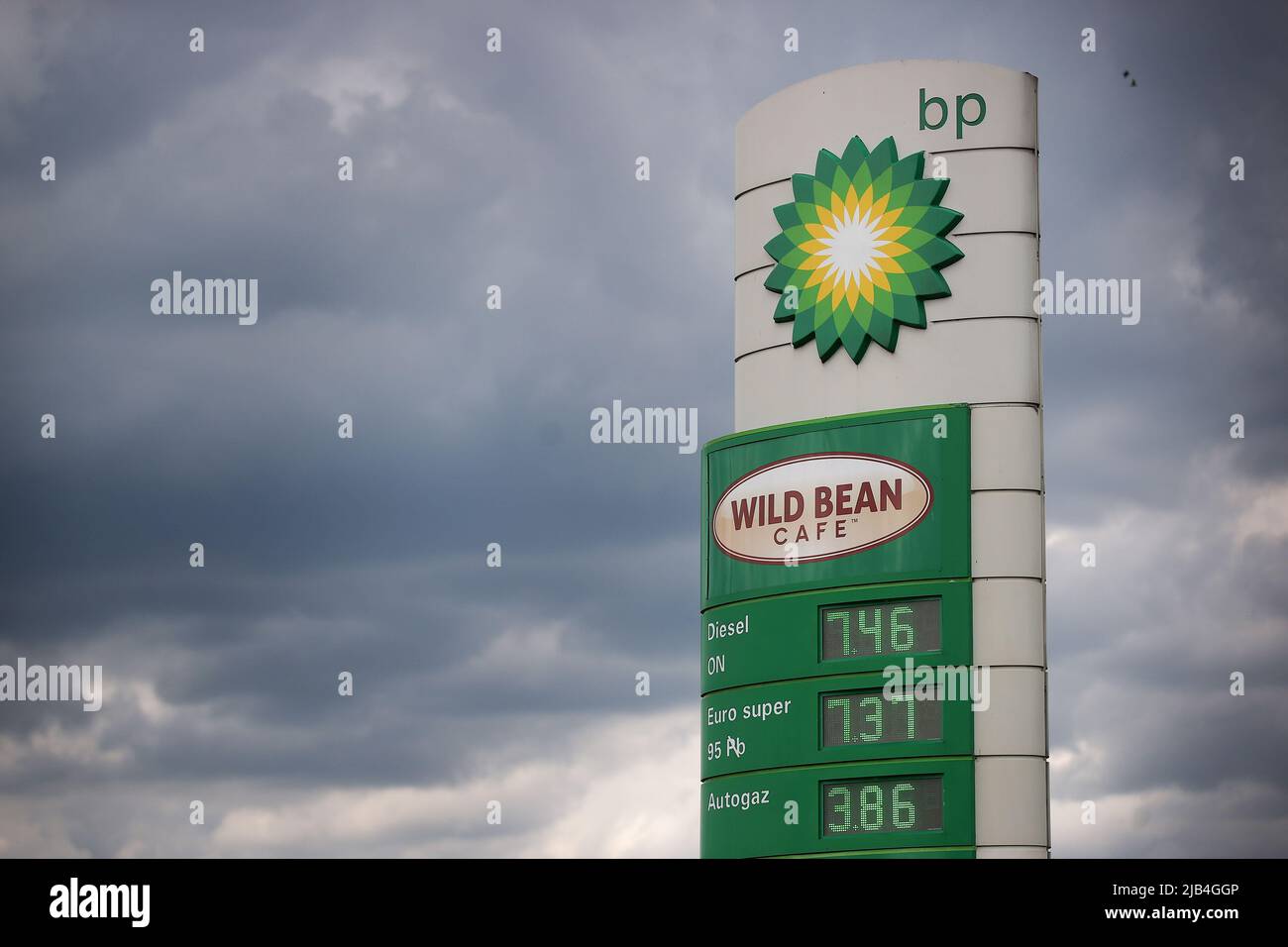 Fuel prices at BP gas station. (Photo by Vito Corleone / SOPA Images ...