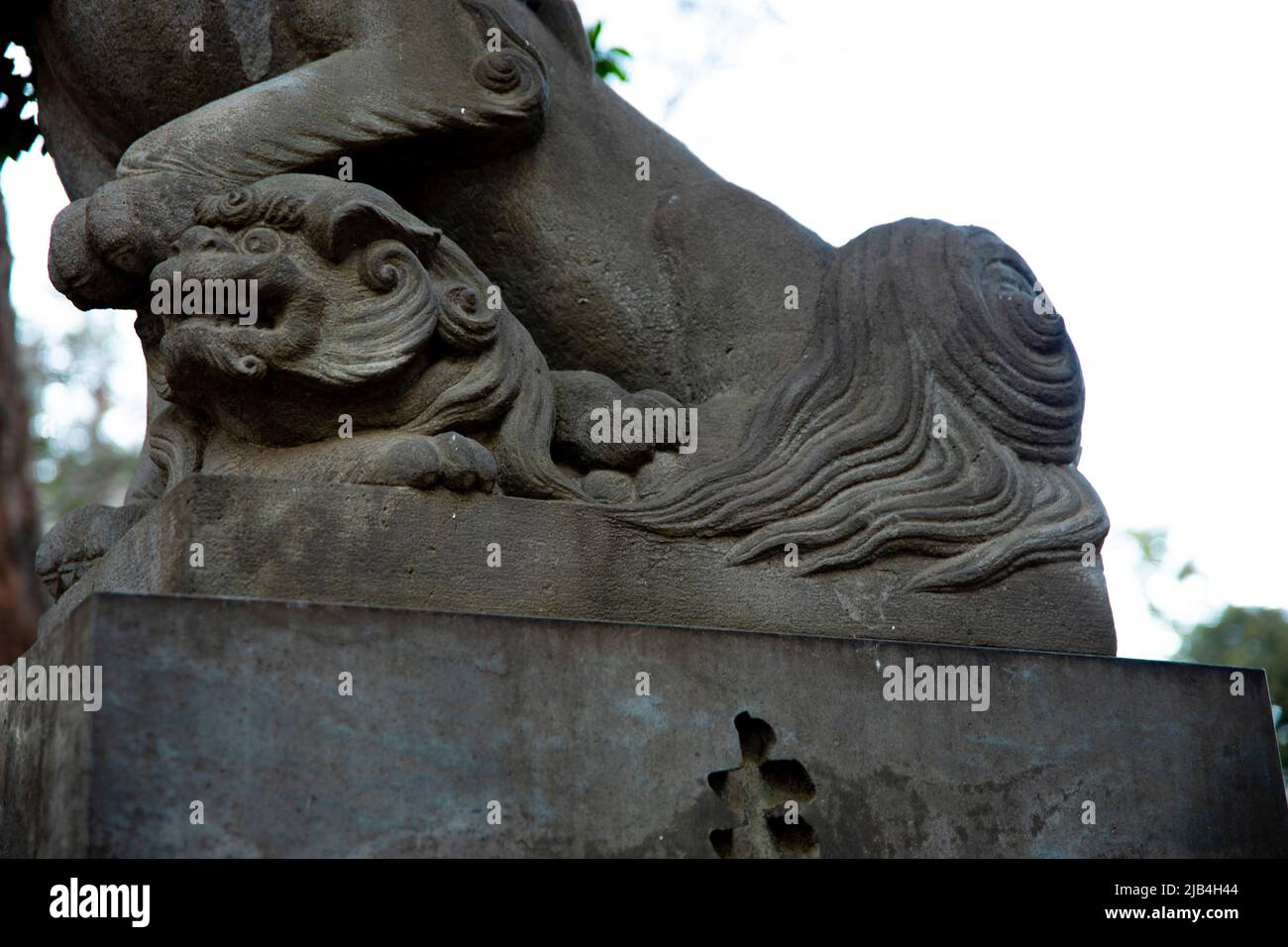 Statue guardian dog at Hanazono shrine in Tokyo Stock Photo - Alamy