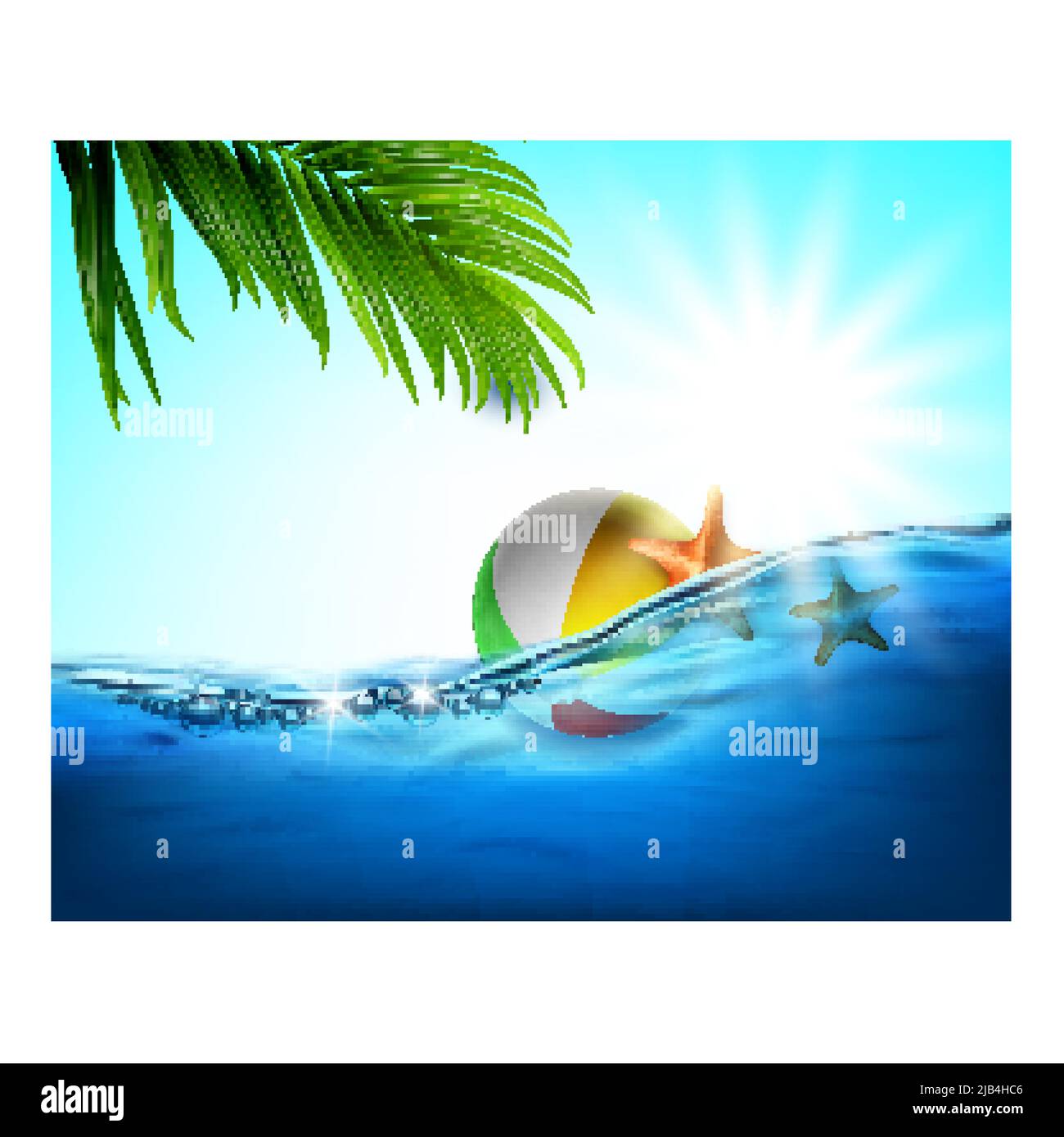 Beach Summer Party Creative Promo Banner Vector Stock Vector Image ...